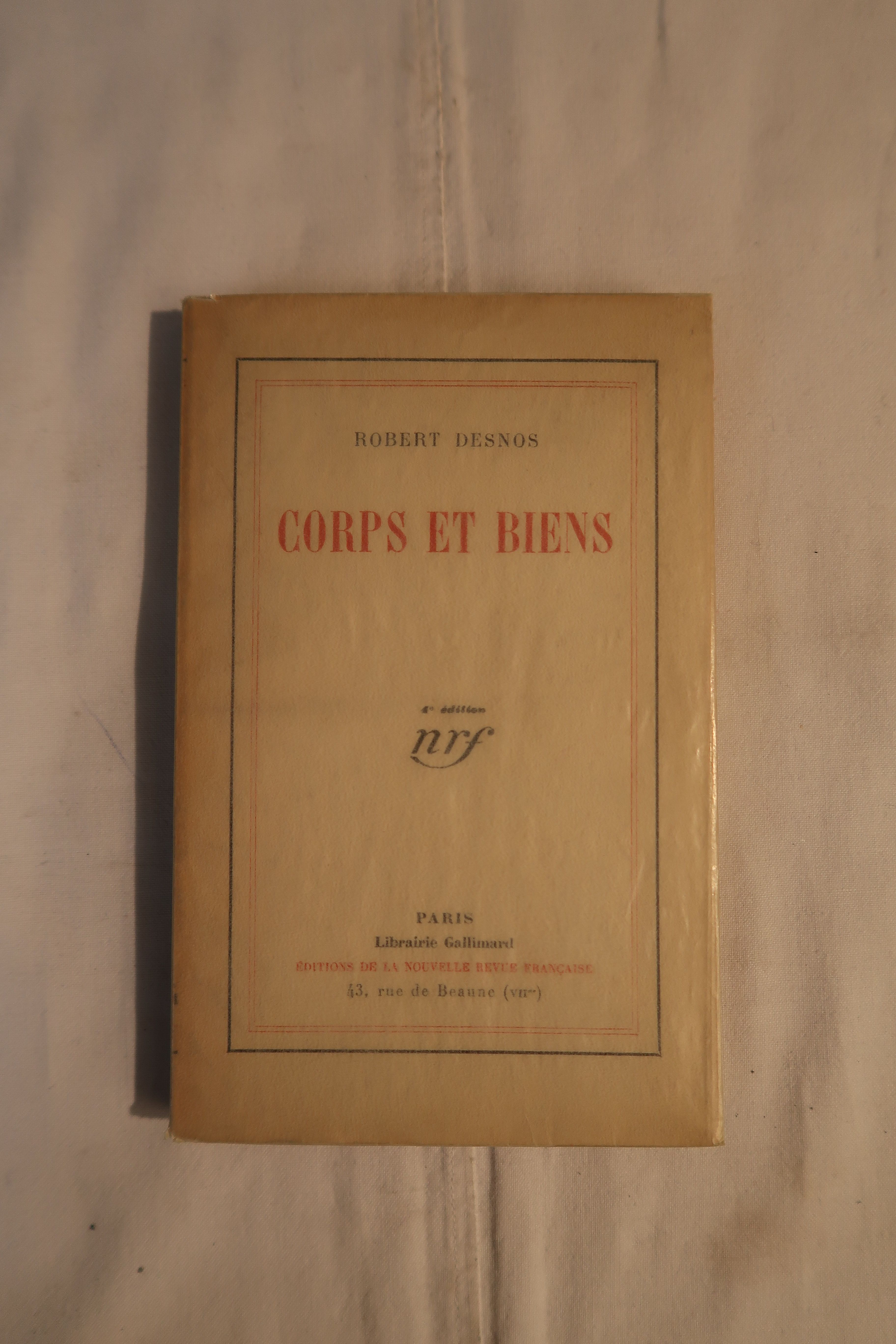 Livre Corps et Biens de Robert Desnos 1930 - Label Emmaüs