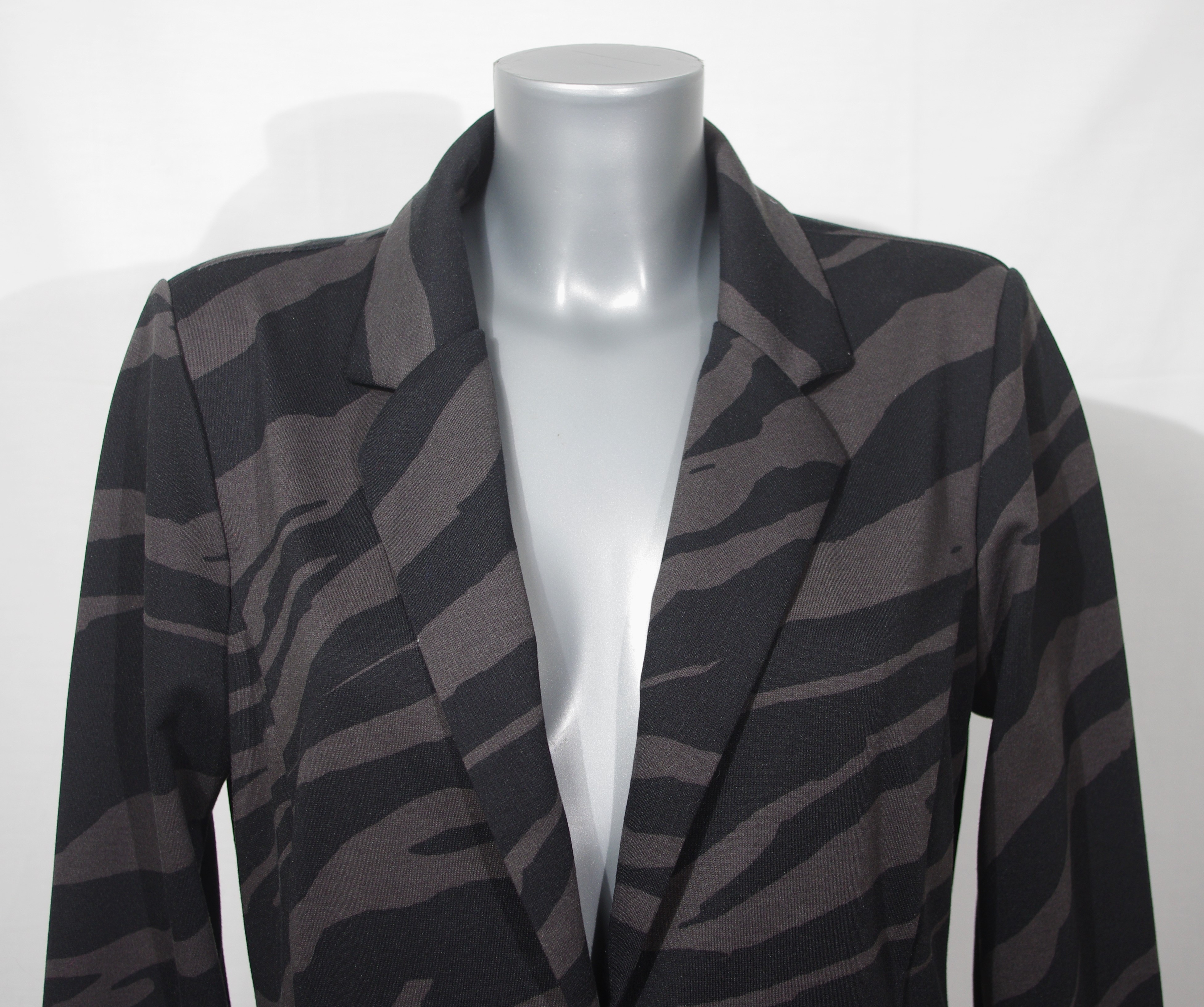 Veste de tailleur imprimé zèbre gris et noir - ICHI - L - Label Emmaüs