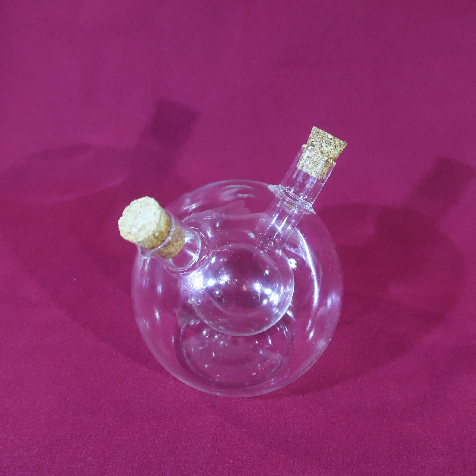 Petit Flacon double en verre pour huile et vinaigre,à bouchons Liège ...