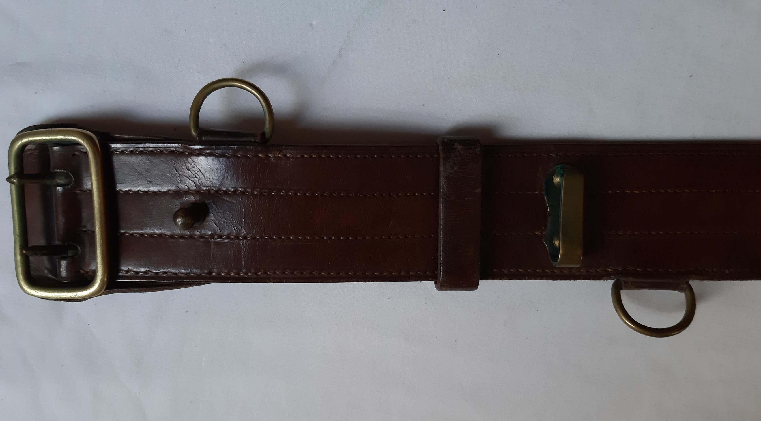 Ceinturon militaire Français, cuir marron ww2 militaria - 160 KAP ...