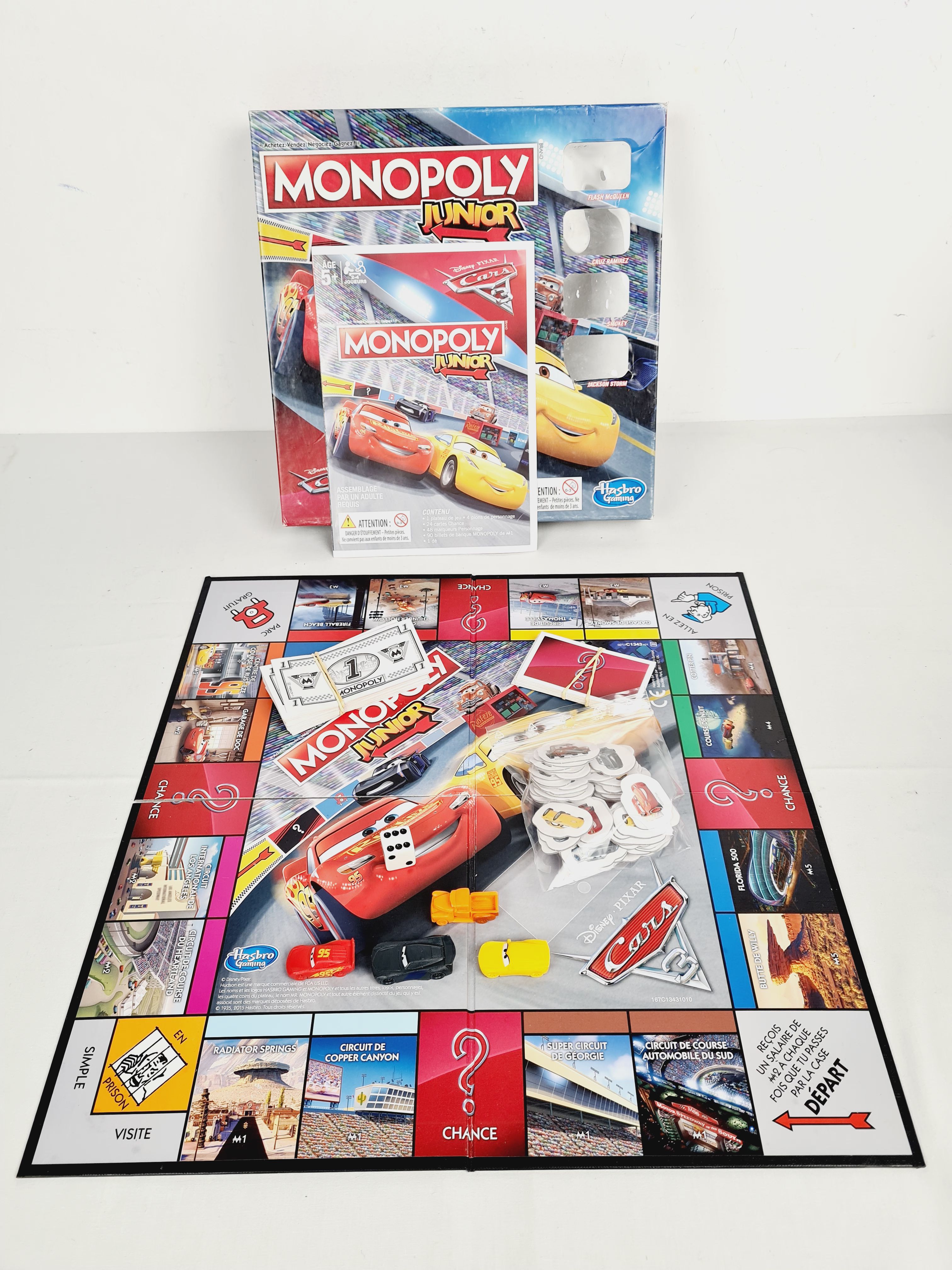 Jeux de Monopoly junior - Cars Hasbros - 5 ans + - Label Emmaüs