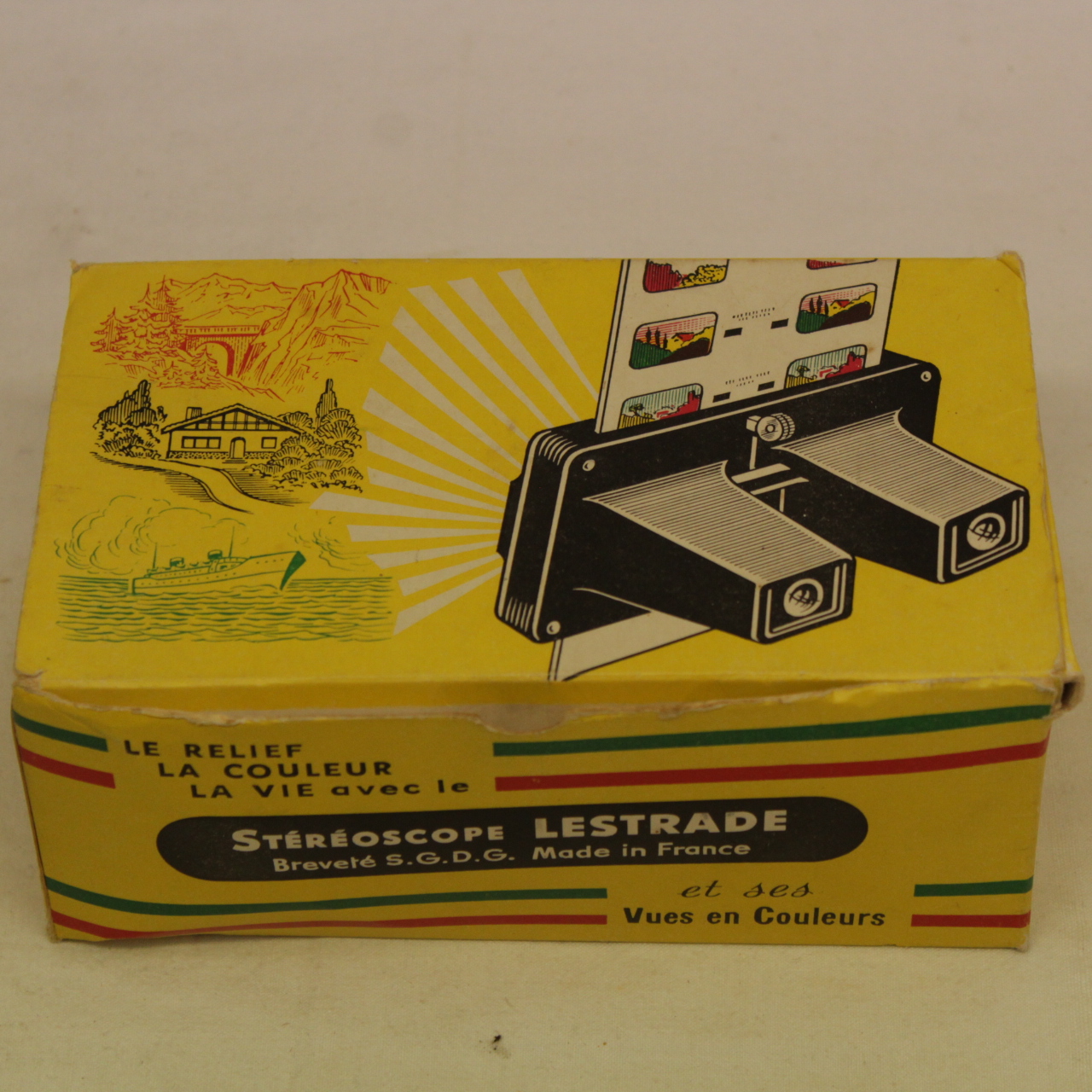 Stéréoscope Lestrade simplex ivoire avec boite - Label Emmaüs
