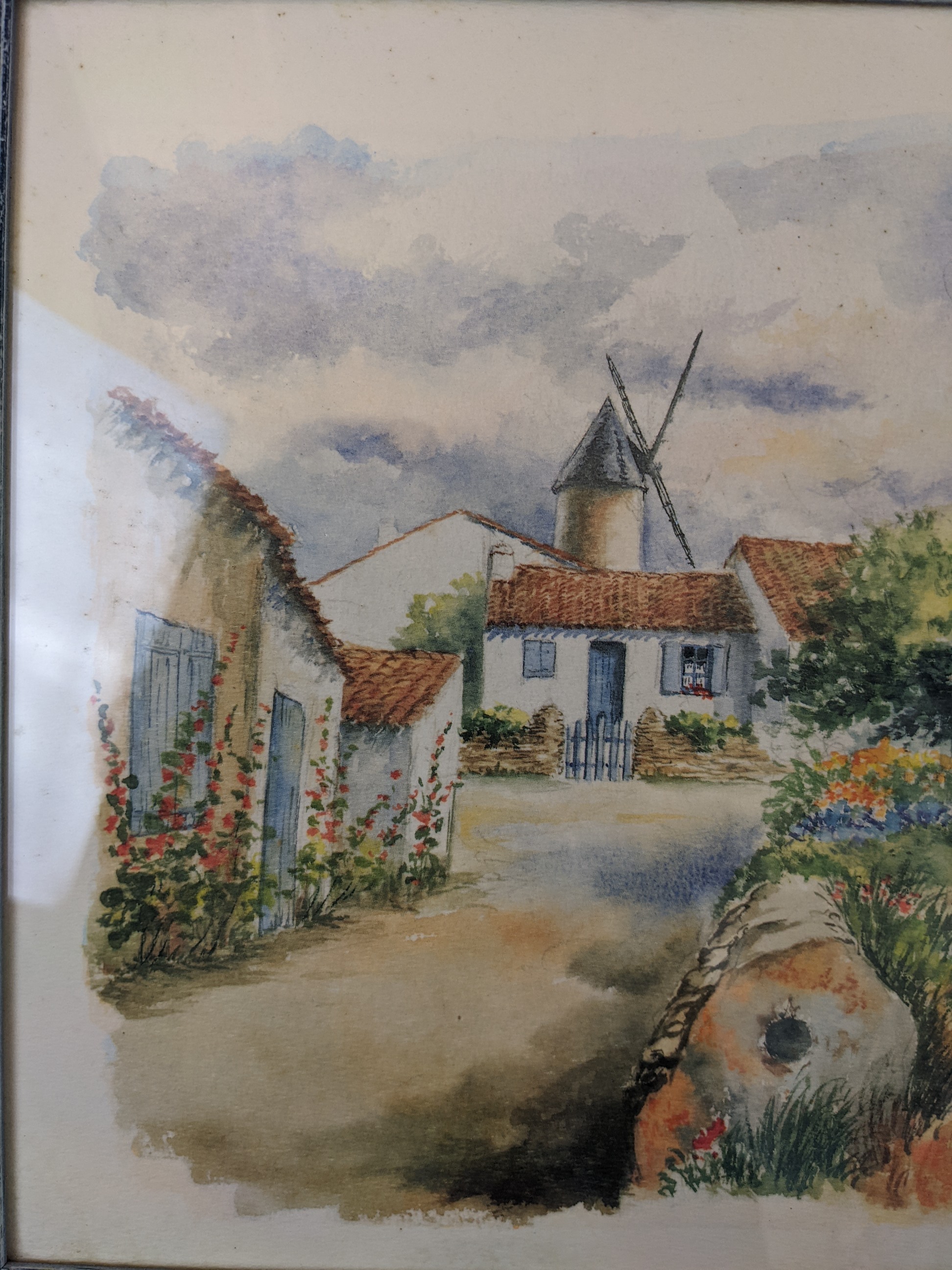 🏠 Tableau aquarelle paysage - signé Daniel Lebeau - Style XIXème pour ...