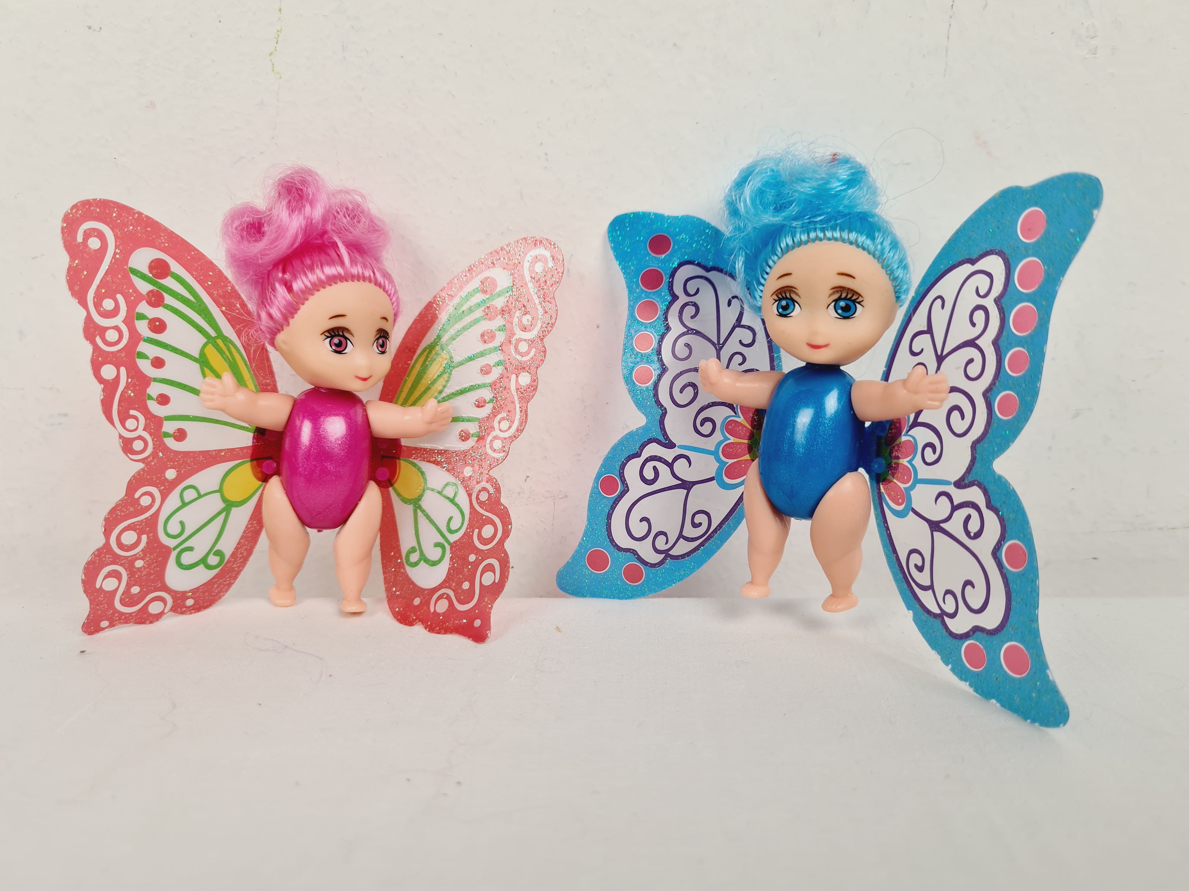 Lot 2 mini figurines - poupée - Bébés Papillons - Nugar - 7 cm. - Label ...