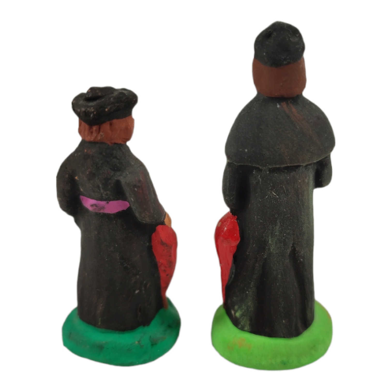 Lot de 7 santons curés en terre cuite - figurines - Label Emmaüs