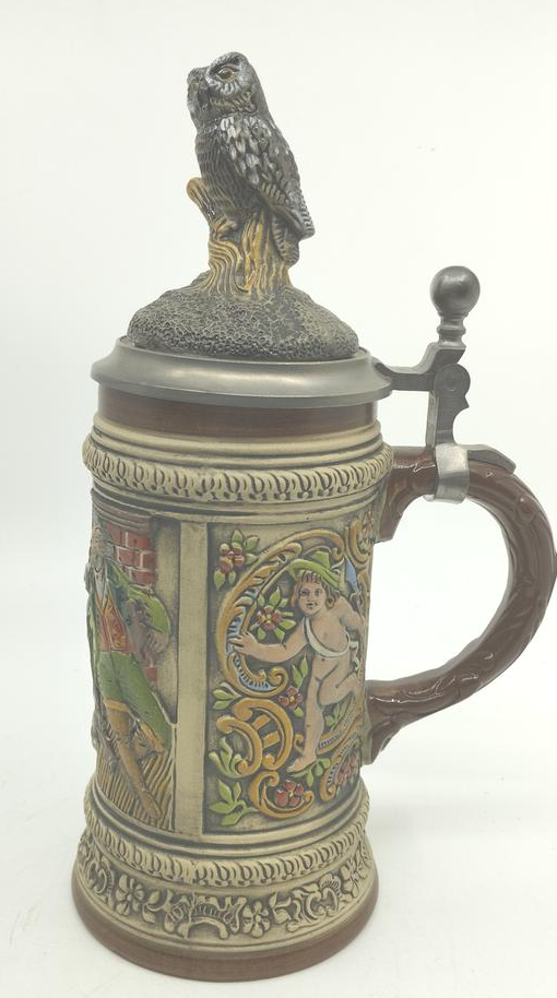 🏠 Ancienne chope allemande en céramique et étain pour la maison pas ...