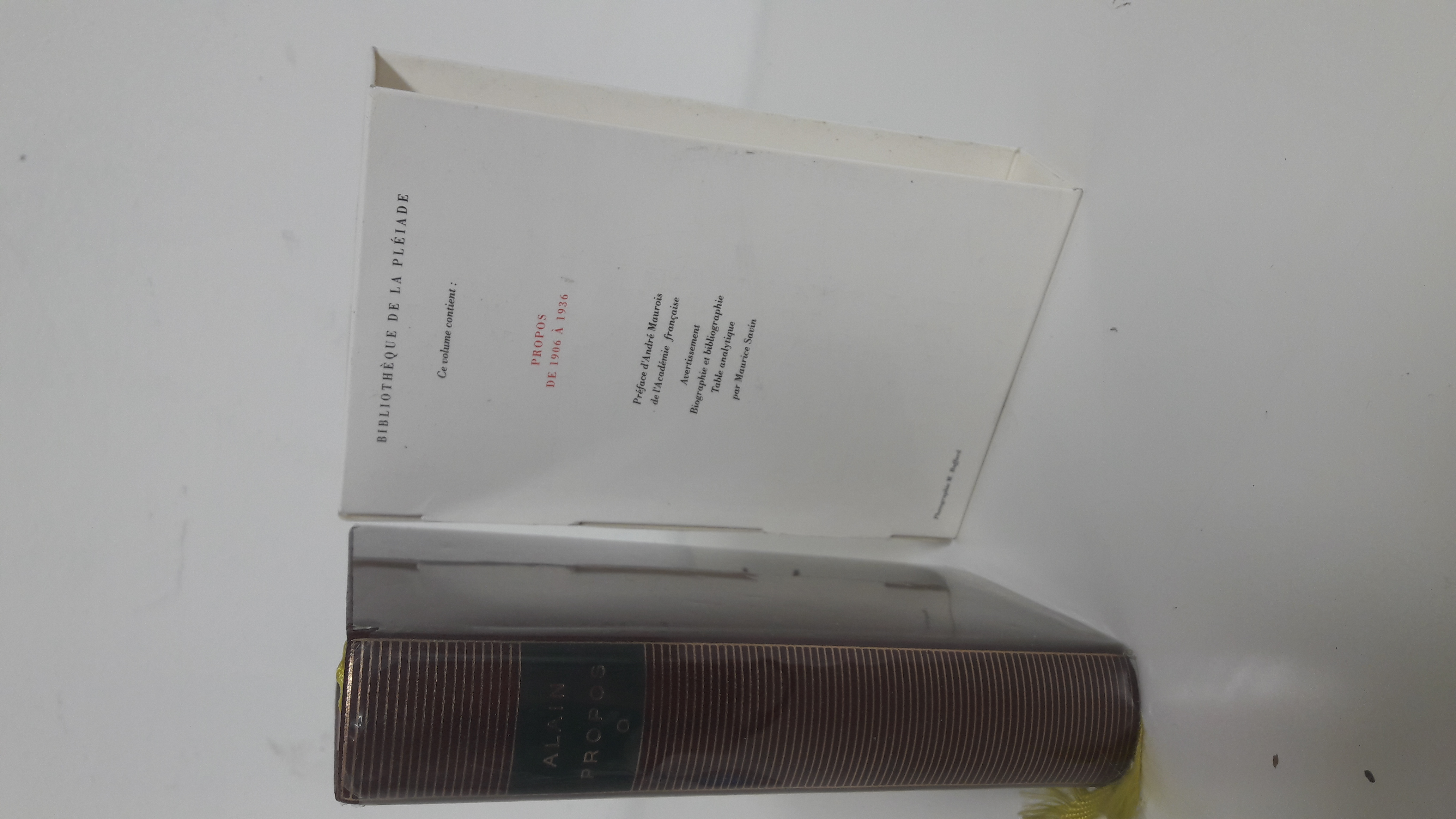 Bibliothèque de la Pléiade - Alain Propos - Editions Gallimard 1956 ...