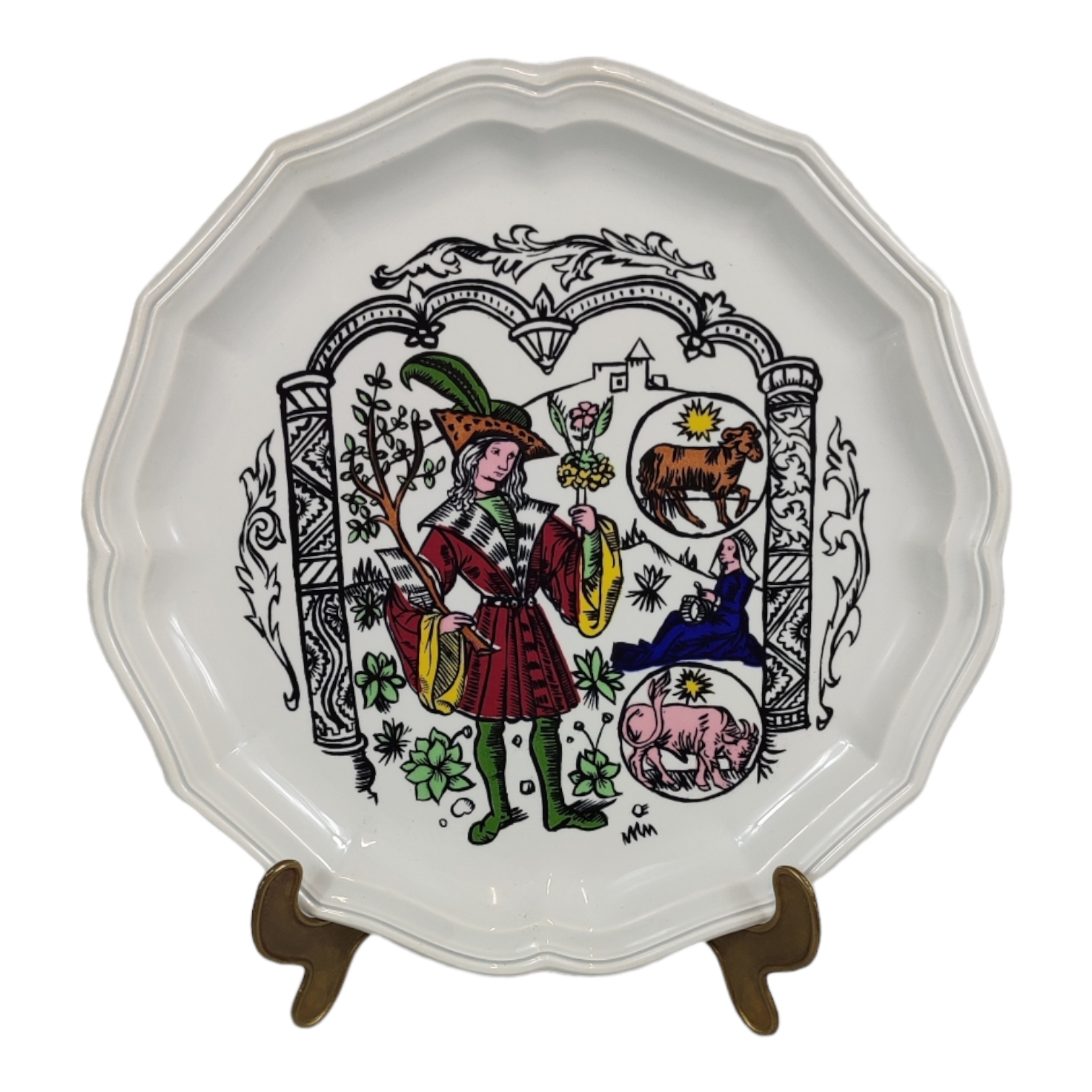 🏠 Série de 6 assiettes d'après Nicolas le Rouge - Faïencerie de Salins ...