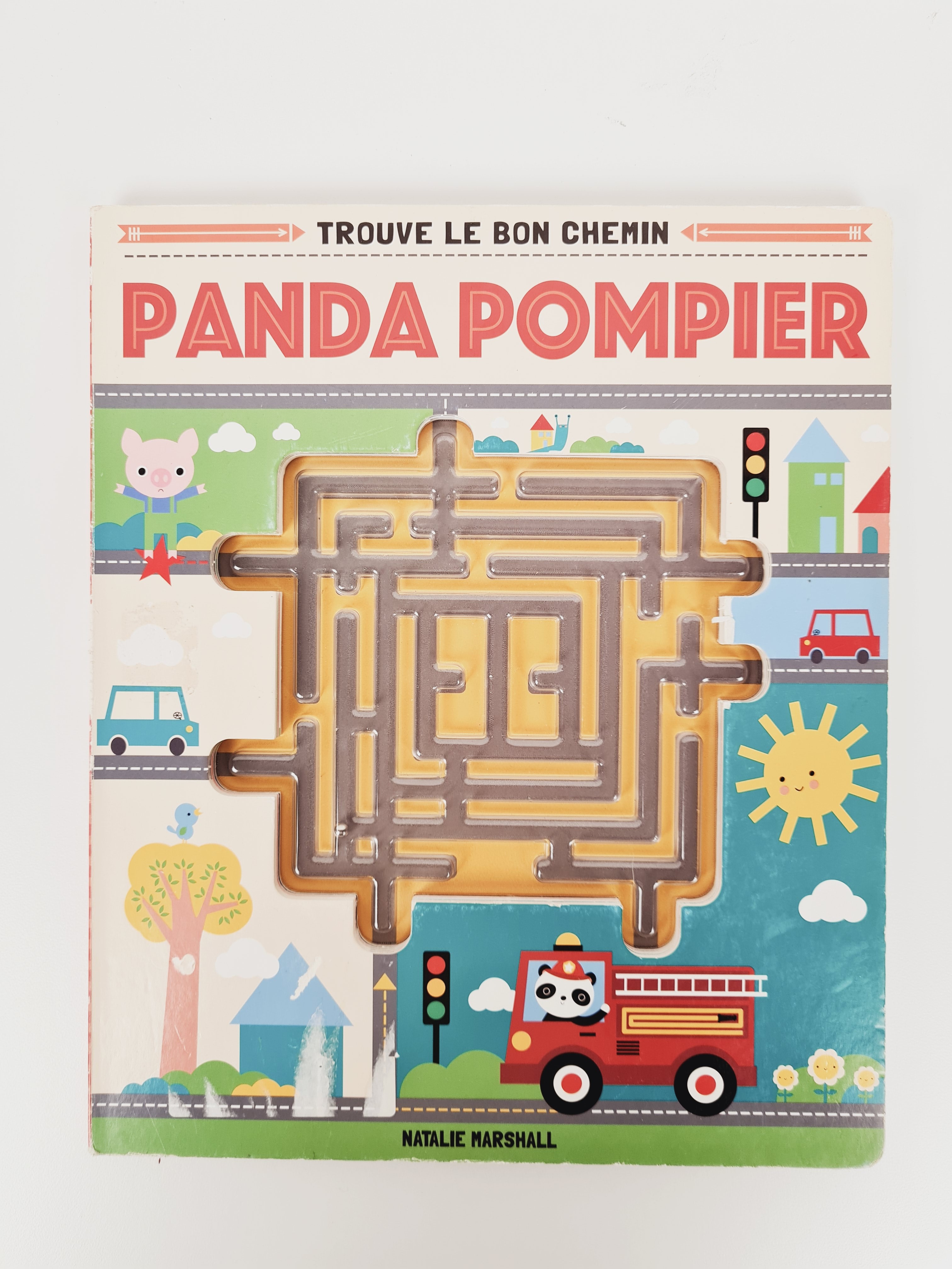 Livre labyrinthe - Pages rigides - Trouve le bon chemin - Panda pompier ...