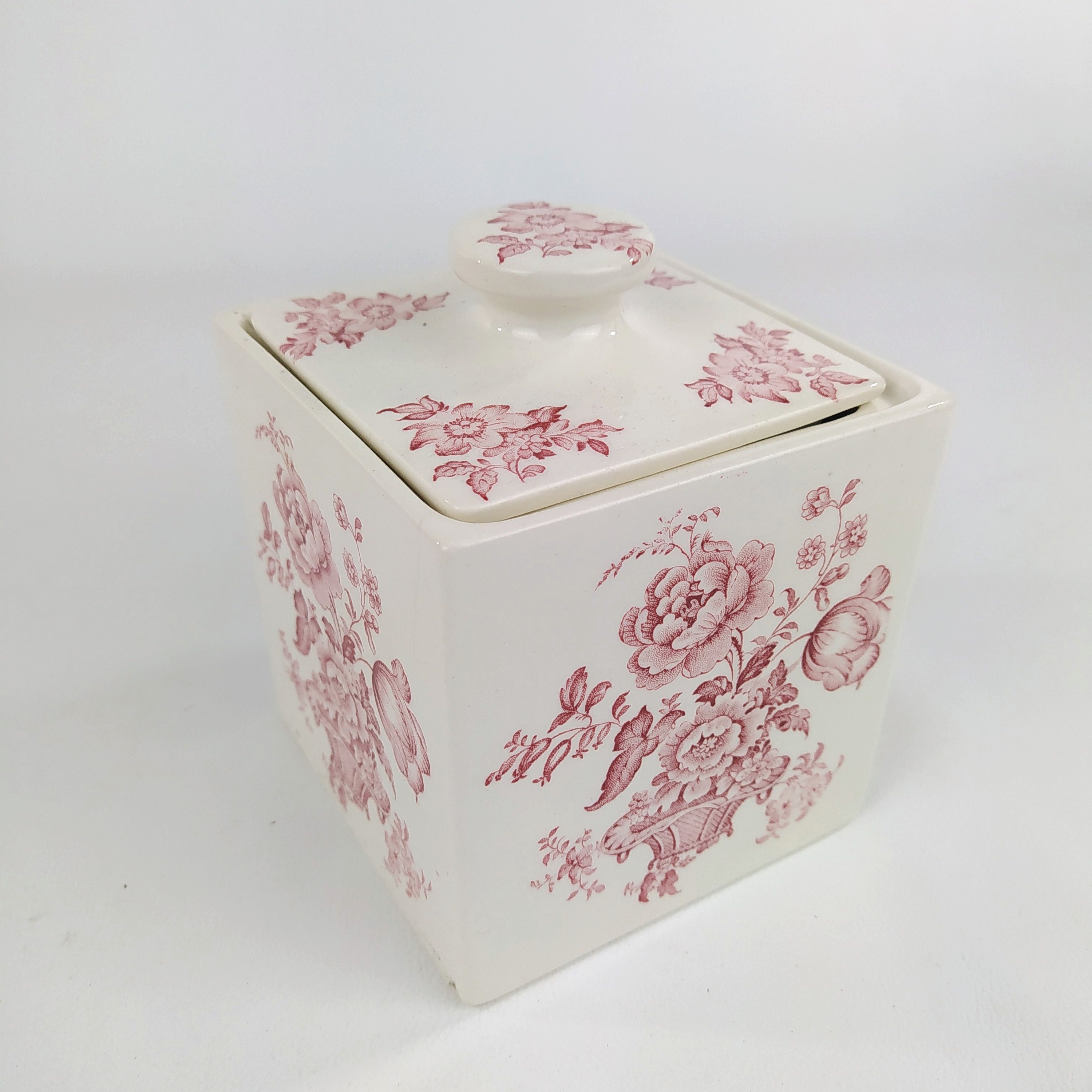 Set de toilette ancien - motif floraux -1 broc, 1 cuvette, 3 pots, 1 ...