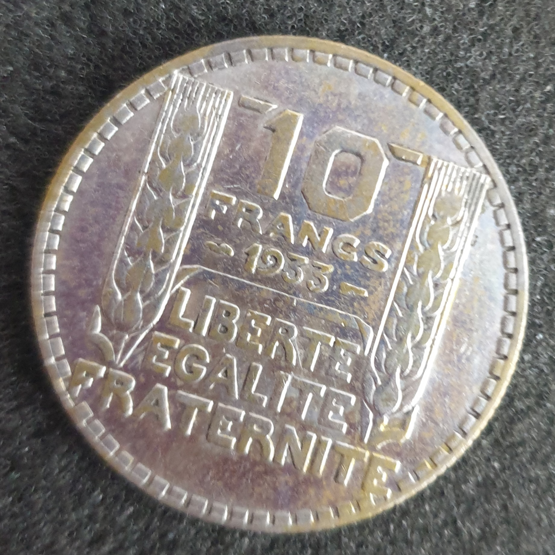 🏠 MONNAIE, FRANCE, TURIN 10 Francs - 1933 - Paris - TTB+ rameau long ...