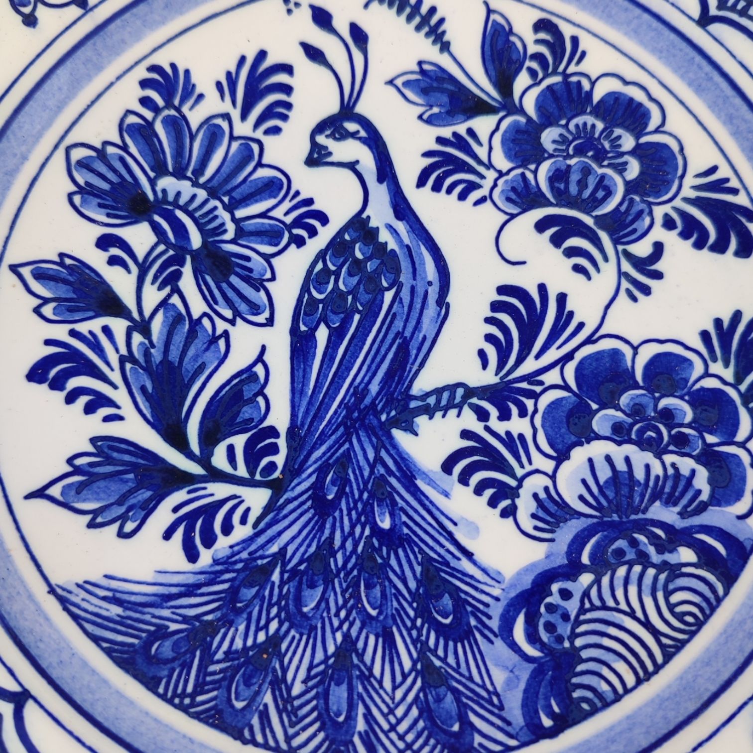 🏠 Assiette décor paon Delft - certificat d'authenticité pour la maison ...