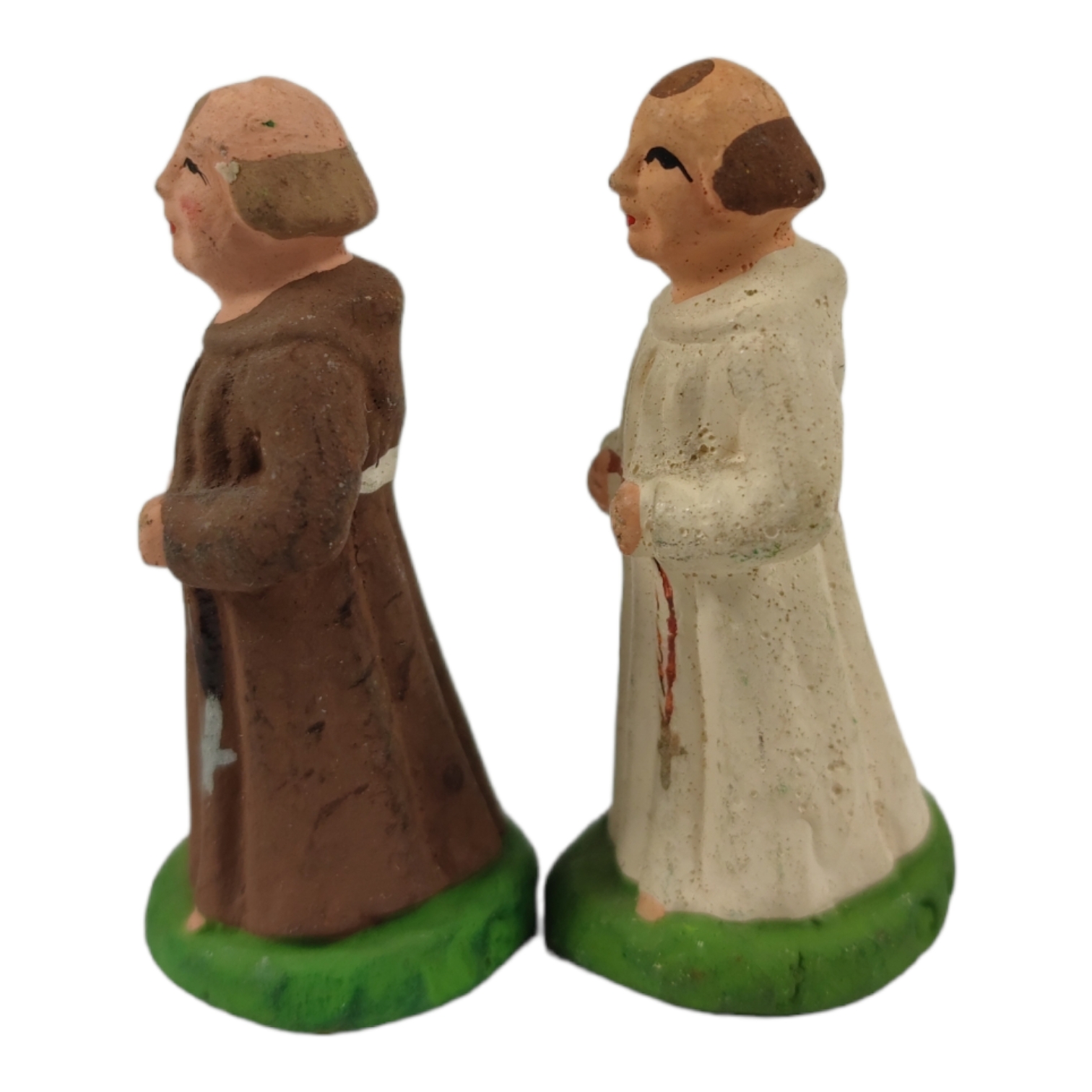 Lot de 4 anciens santons curés Carbonel en terre cuite - figurines ...