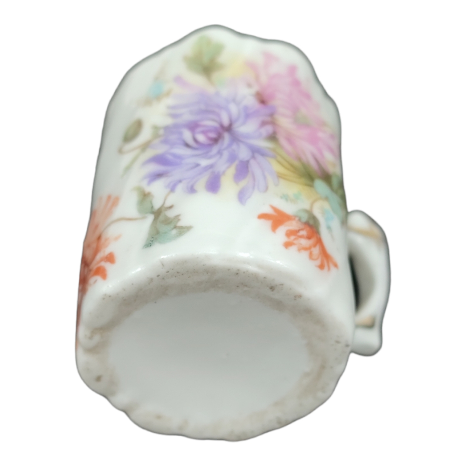 Lot de 3 petites tasses à thé et leur plateau en porcelaine - décor ...