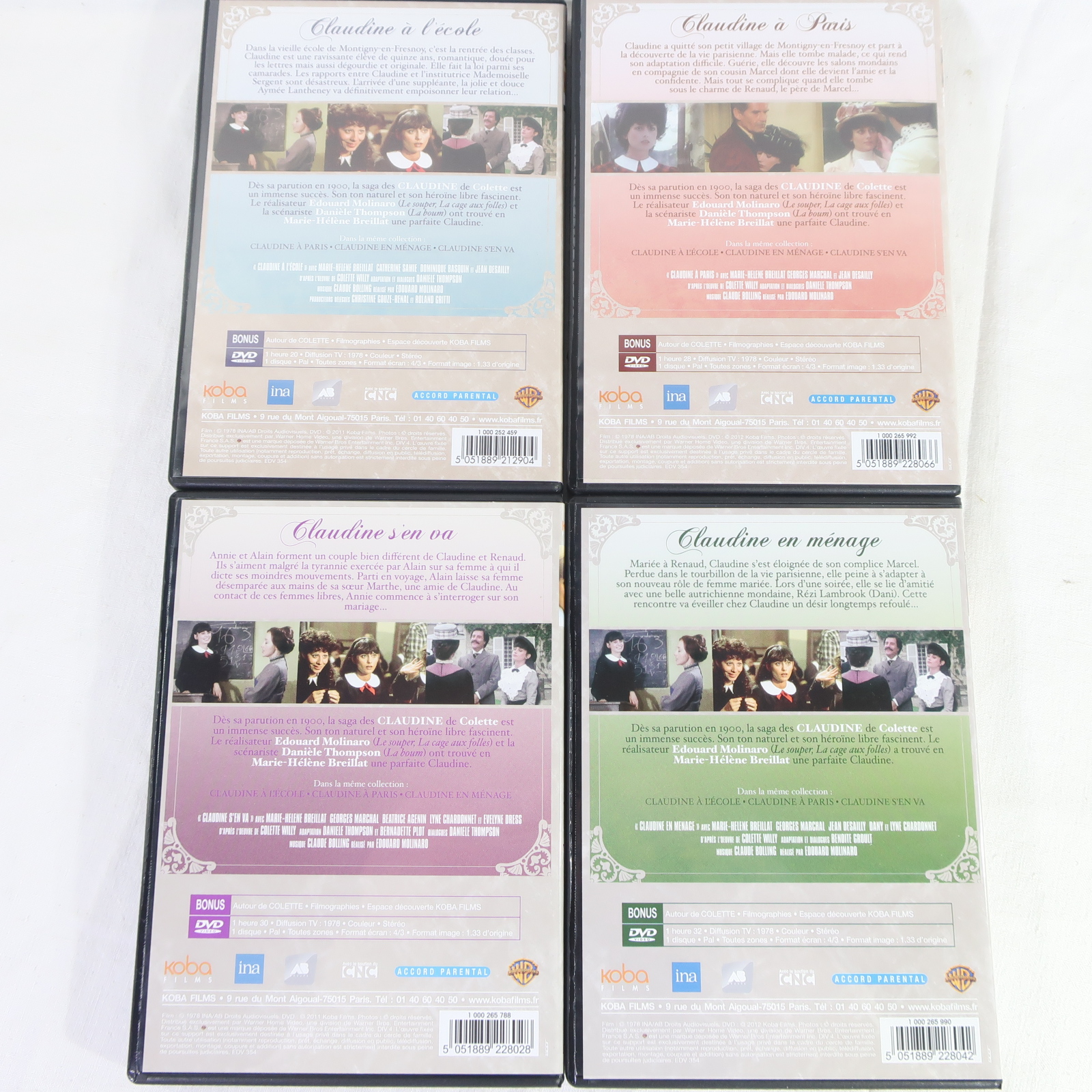 Coffret 4 DVD " Claudine " L'Intégrale , d'après l'œuvre de Colette ...