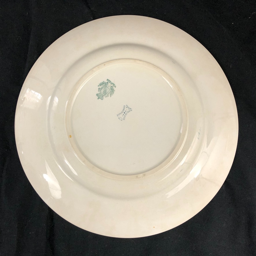 1 Assiette plate en faïence fine "Normand"Lunéville - Label Emmaüs