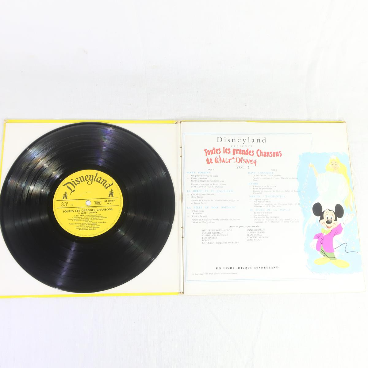 🎲 Livre-Disque (33T) " Toutes les Grandes Chansons de Walt Disney ...