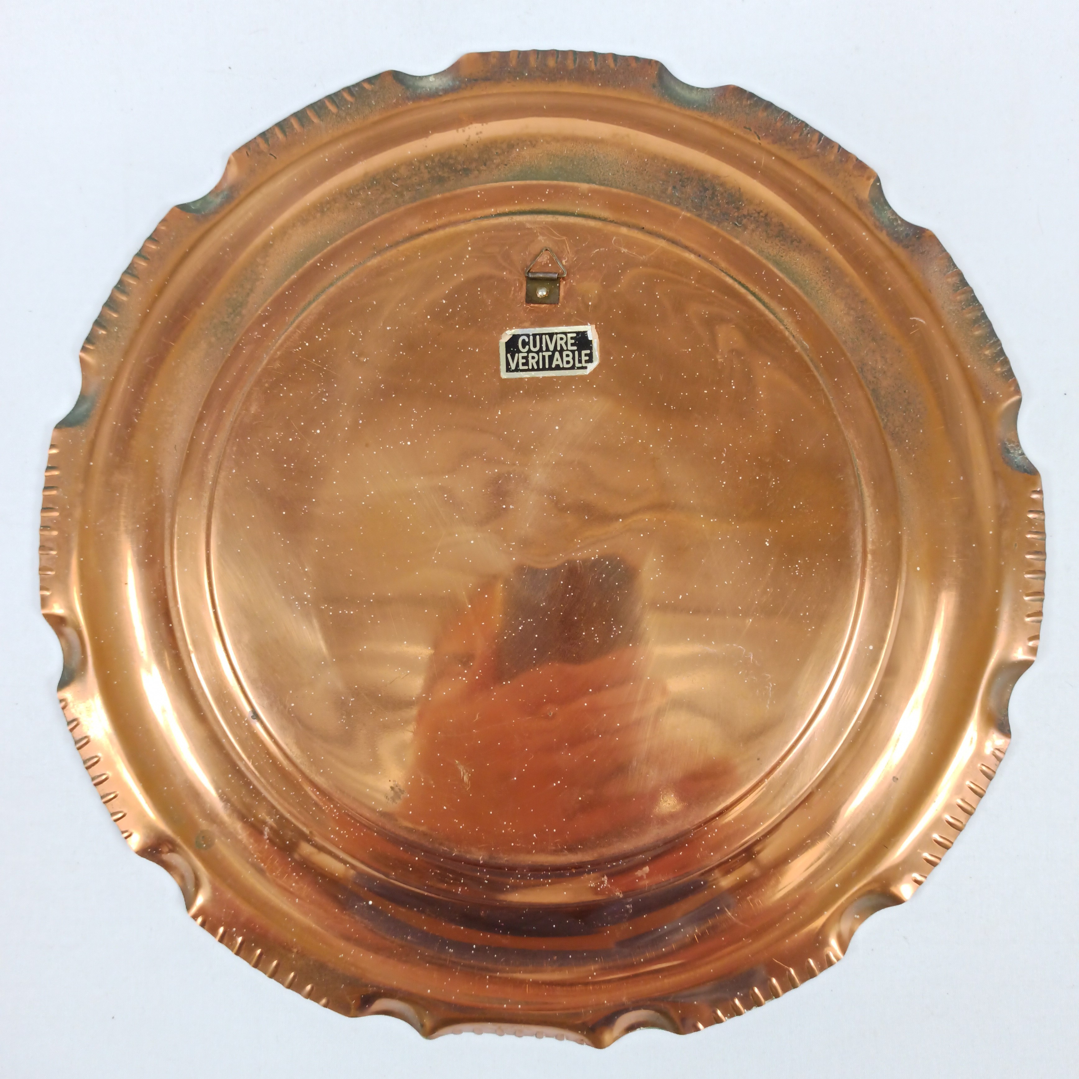 Assiette décorative en cuivre véritable - Label Emmaüs
