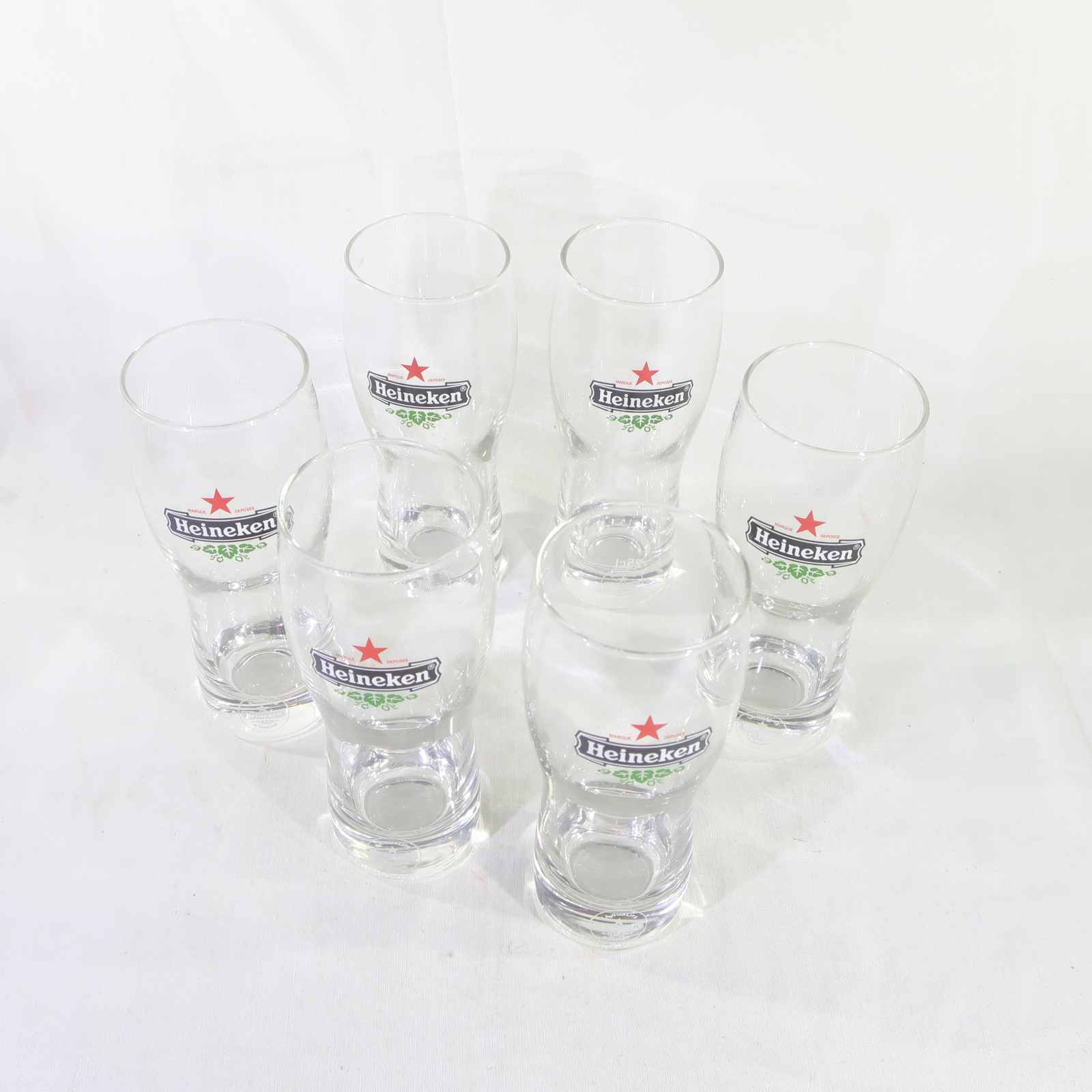 Ensemble de 6 Verres " Heineken " 25cl en verre - Label Emmaüs