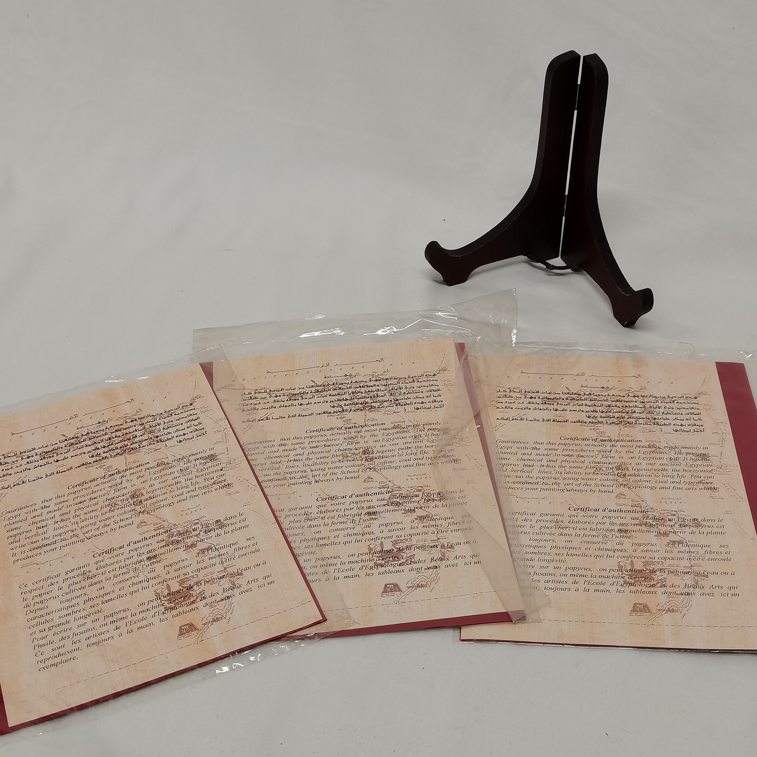 4 Papyrus authentiques - éditions atlas - Egypte - certificat d ...