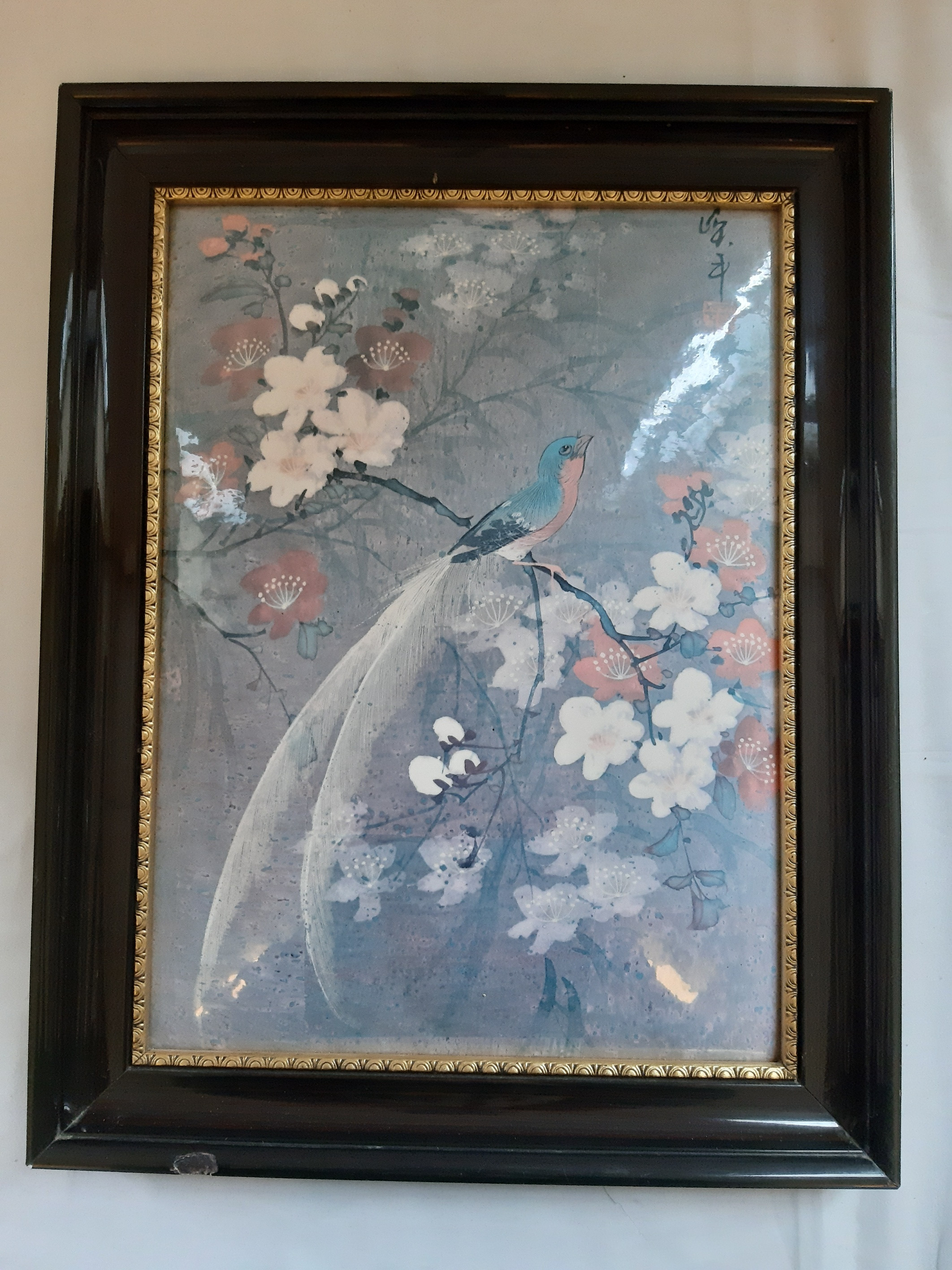 🏠 Grand tableau Helca martelé a la main, Made in France, décor floral ...