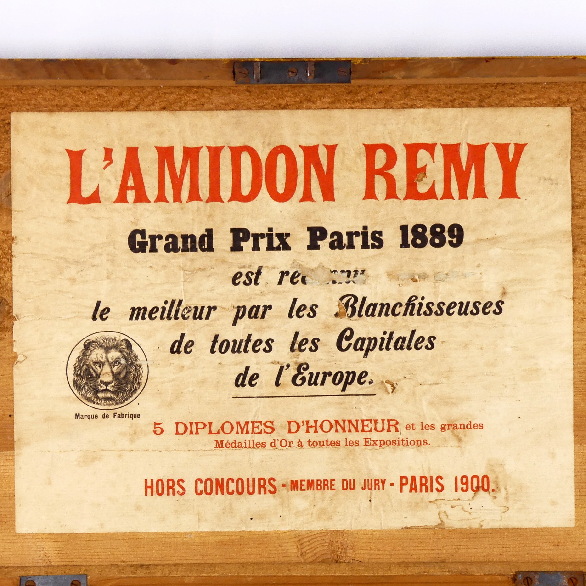 Boite ancienne en bois "L'amidon Remy" - Label Emmaüs