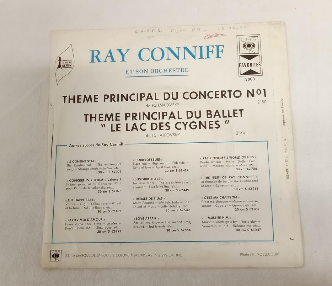 🎲 45 tours Ray Connif et son orchestre avec le lac des cygnes - CBS ...