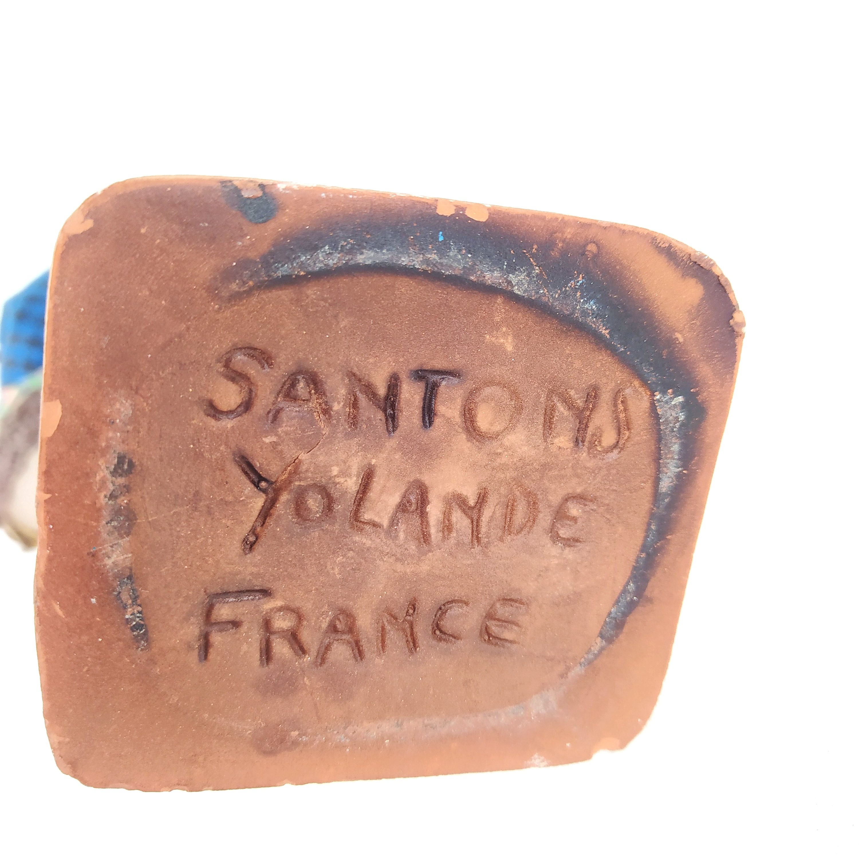 Santon Homme avec ses fromages " Santons Yolande France " - Label Emmaüs