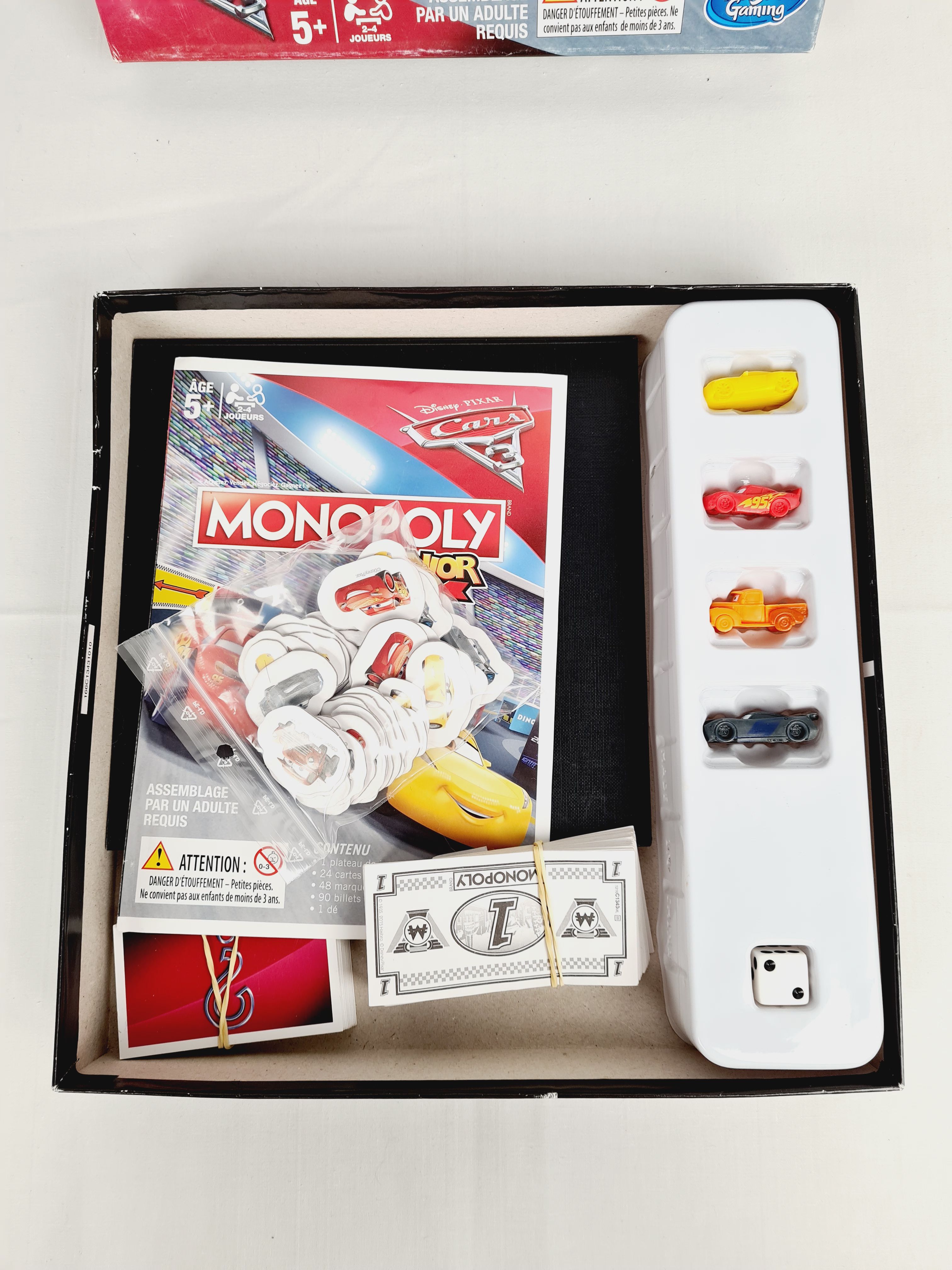 Jeux de Monopoly junior - Cars Hasbros - 5 ans + - Label Emmaüs