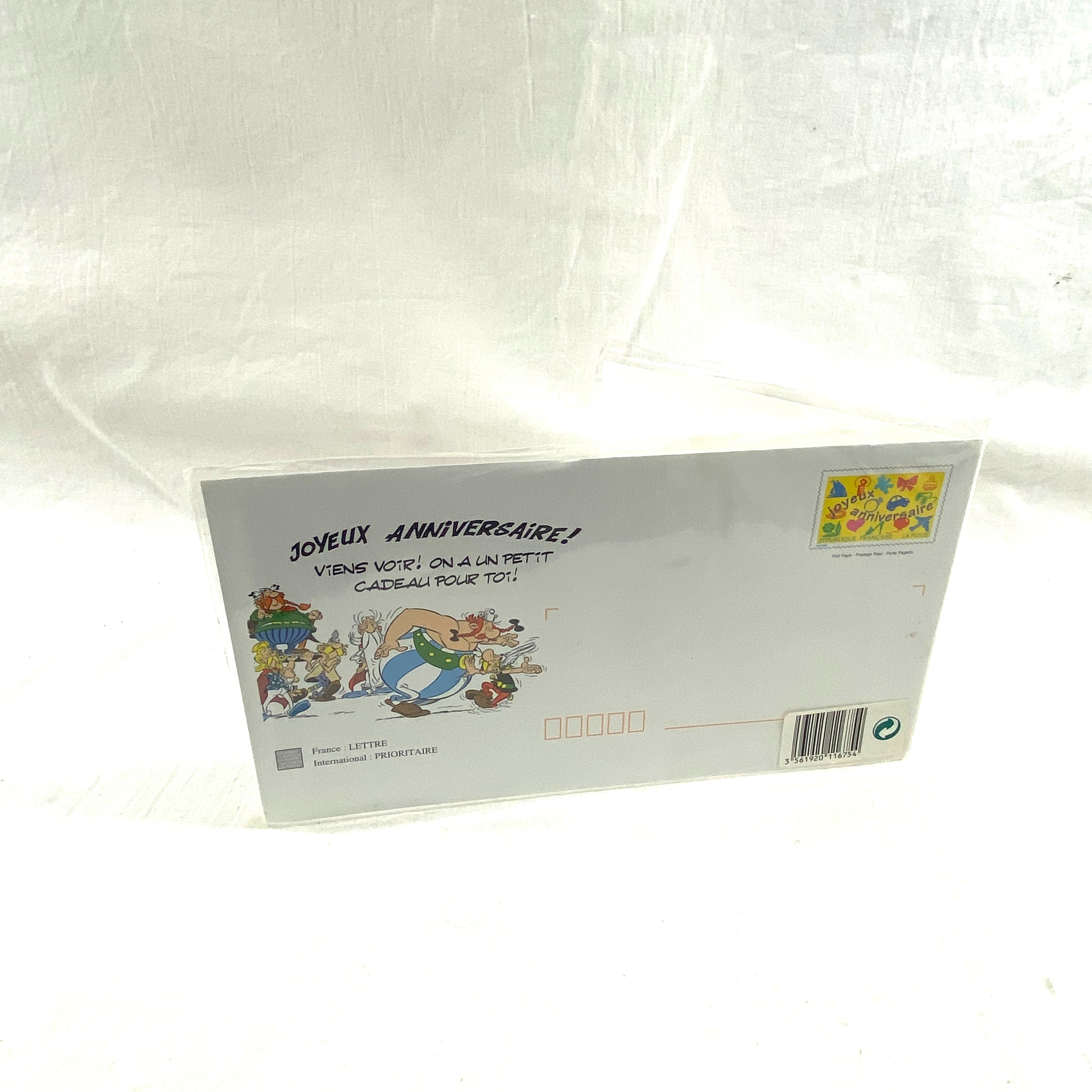 Carte "Joyeux anniversaire" Astérix et Obélix avec timbre prépayé ...