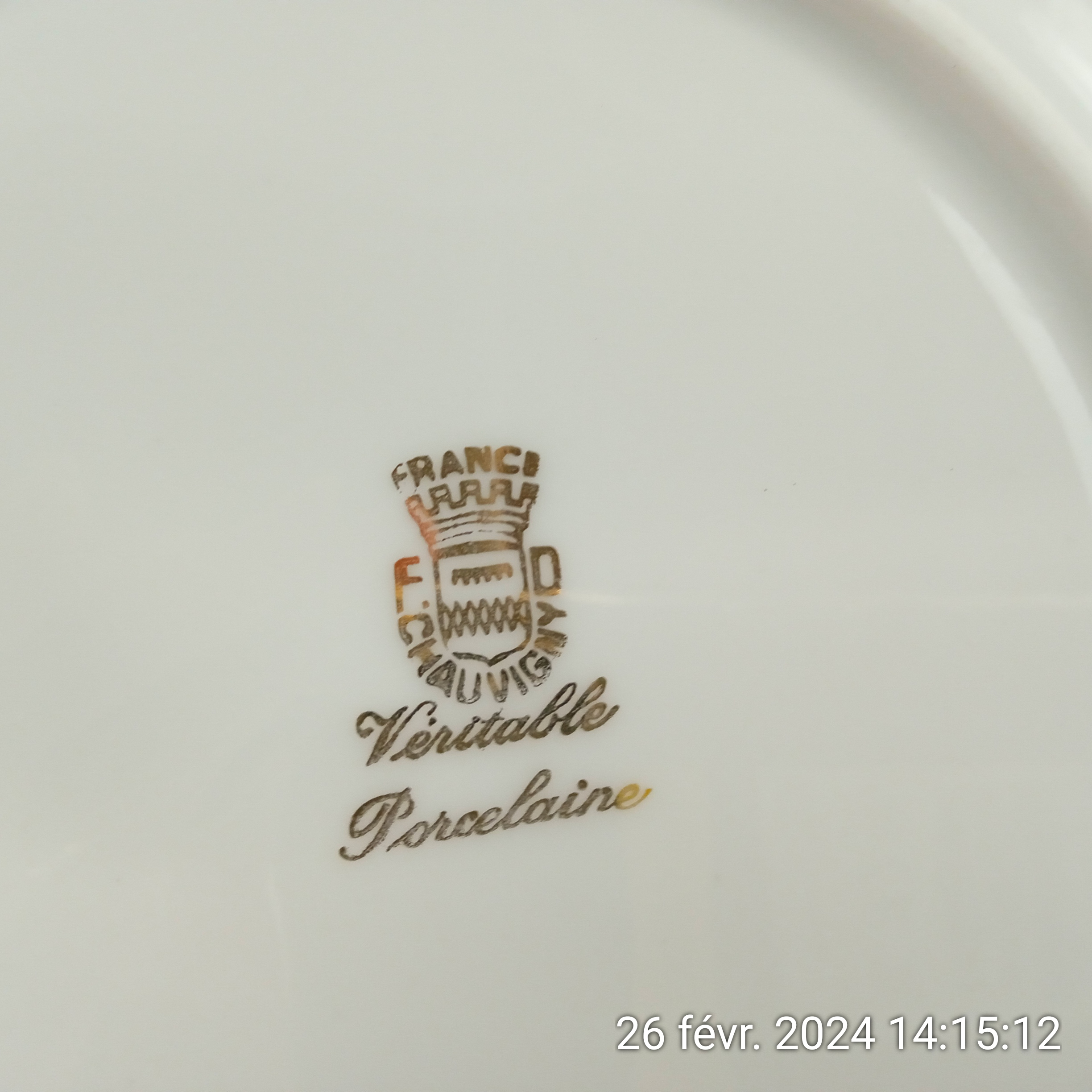 Lot de 4 assiettes en porcelaine de luxe FD Chauvigny - Label Emmaüs