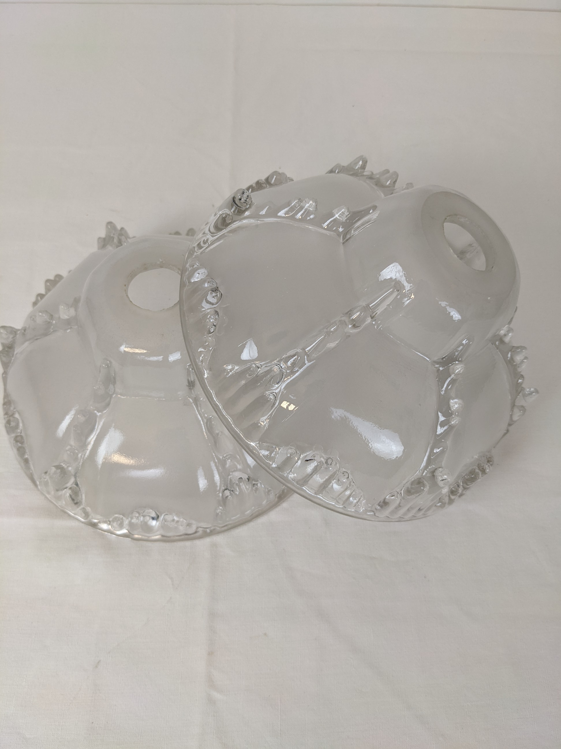 🏠 Paire d'anciennes suspensions en verre moulé - EZAN - France année 30 ...