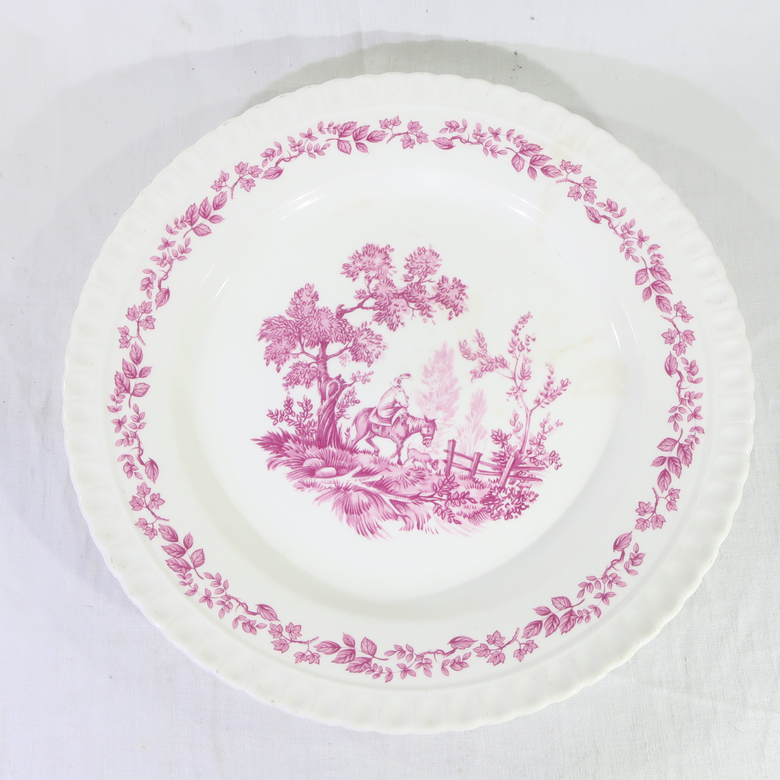 Grande Assiette ancienne " Toscane " en faïence de Gien - Label Emmaüs