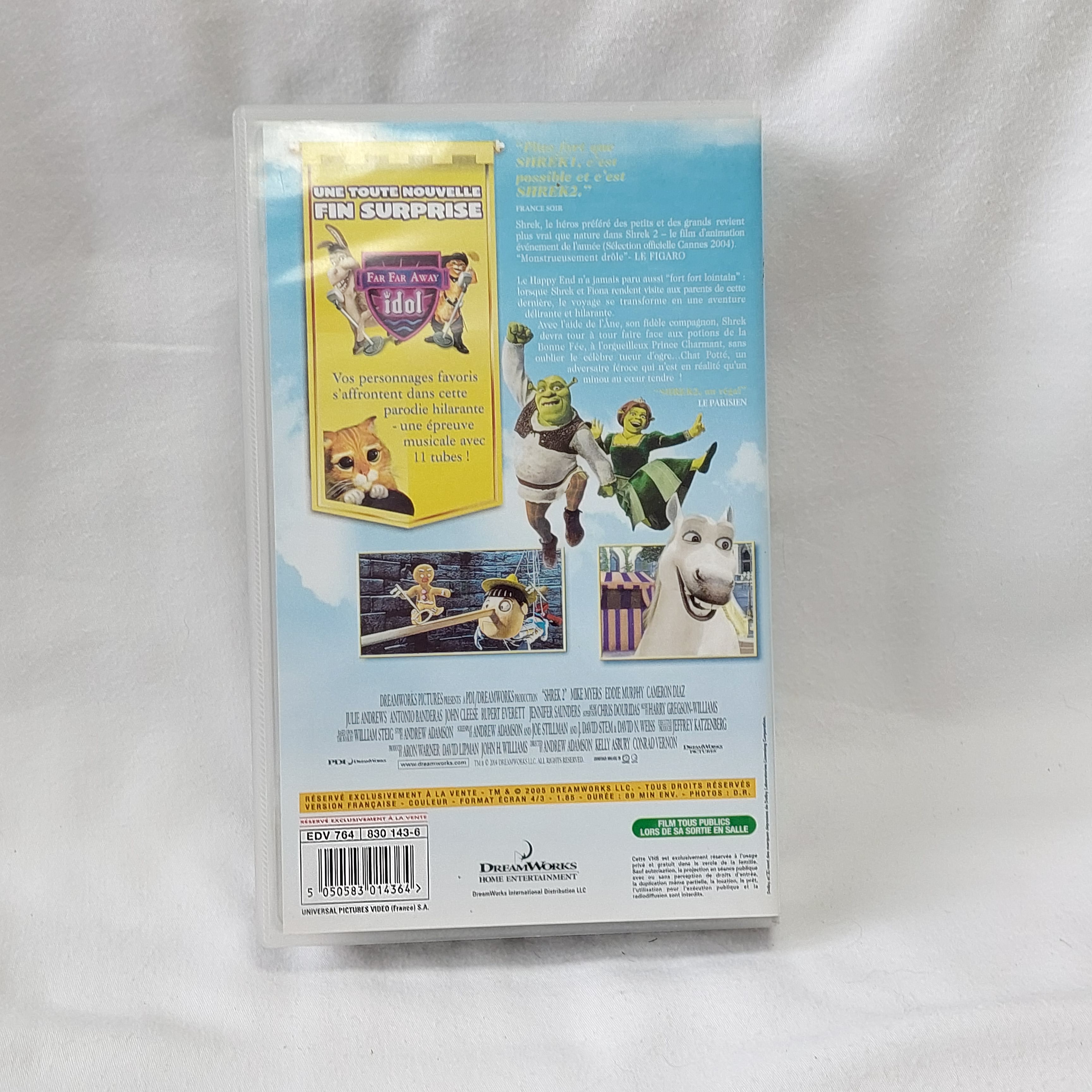 VHS - Shrek 2 - Dreamworks - Far far Away - 2004 - Label Emmaüs