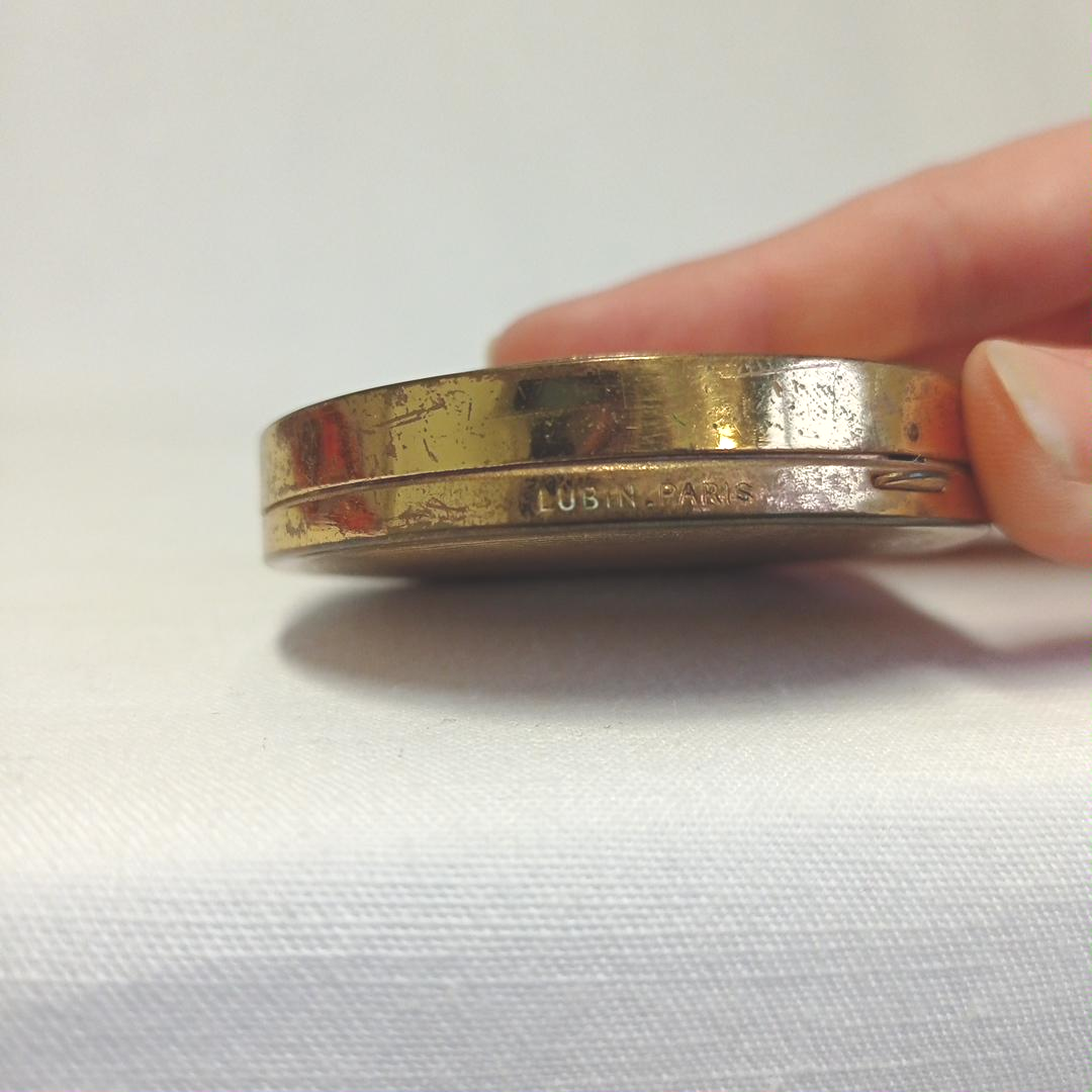 Poudrier vintage en laiton - Lubin Paris - Label Emmaüs