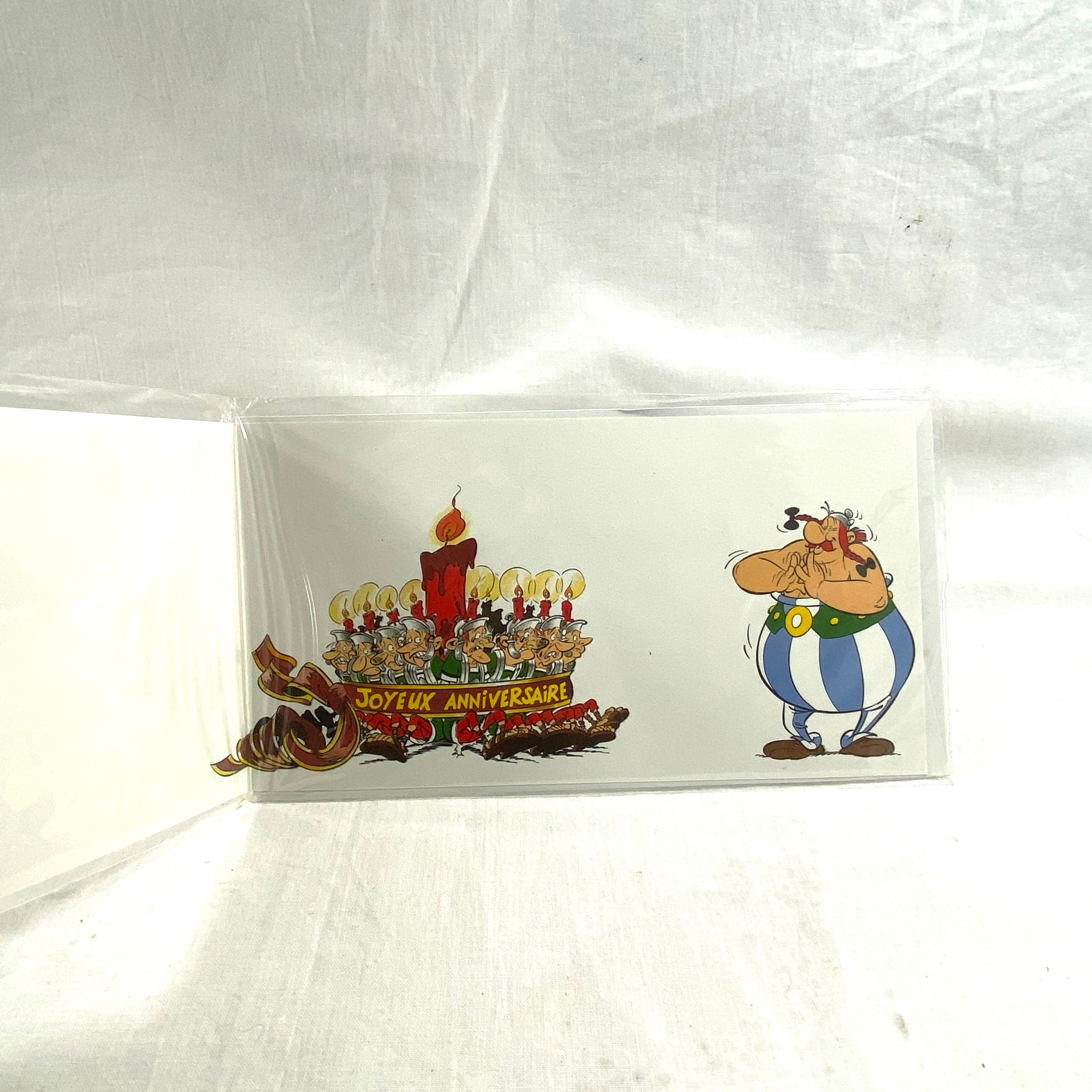 Carte "Joyeux anniversaire" Astérix et Obélix avec timbre prépayé ...