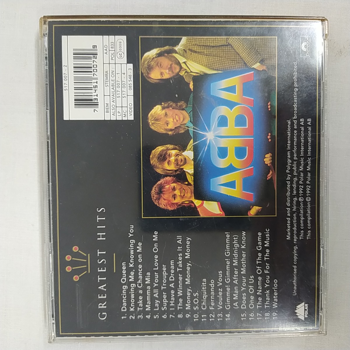 CD de Abba "Gold Greatest Hits" - Label Emmaüs