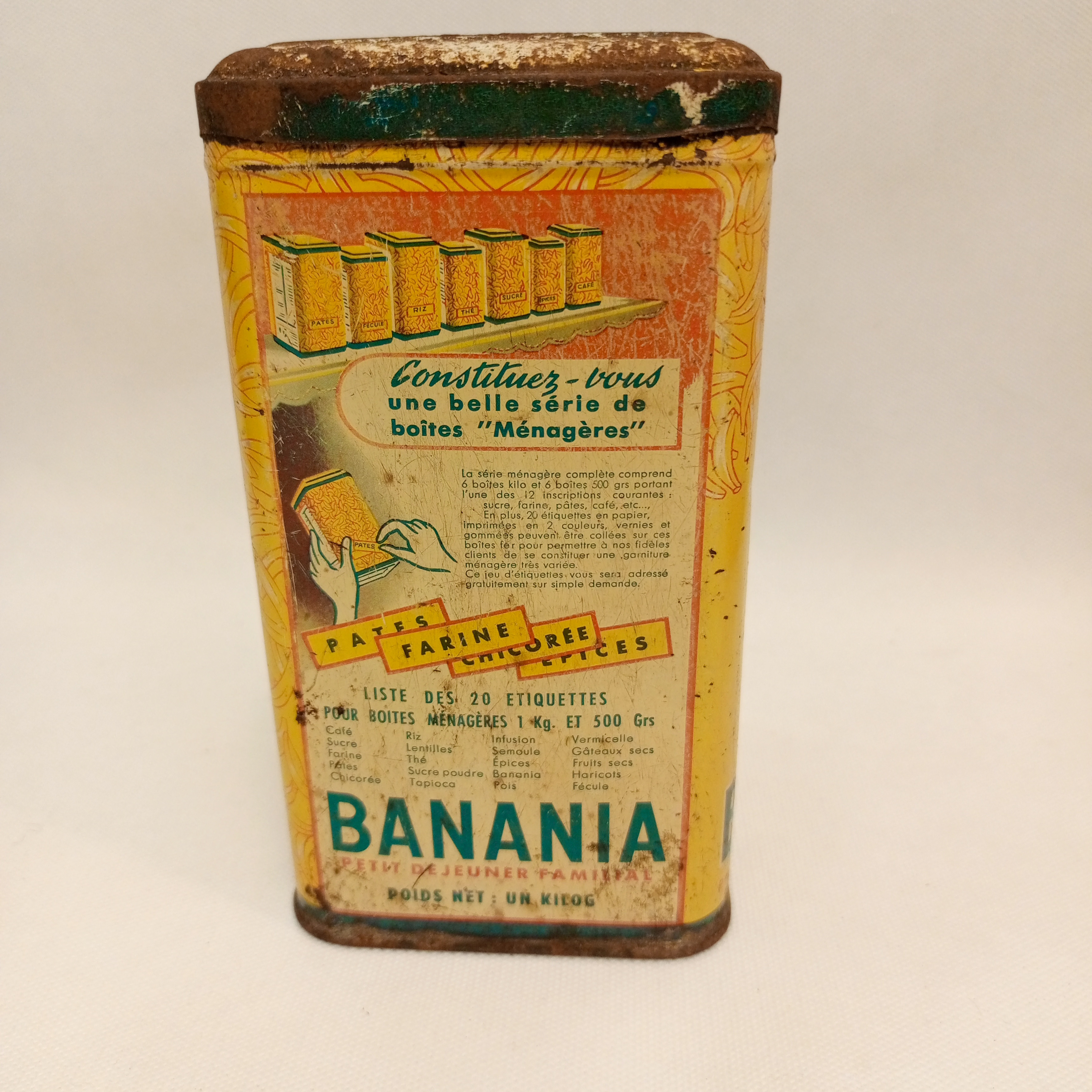 Authentique Boite Vintage Banania Série Boîte Ménagère "Riz" - Label Emmaüs