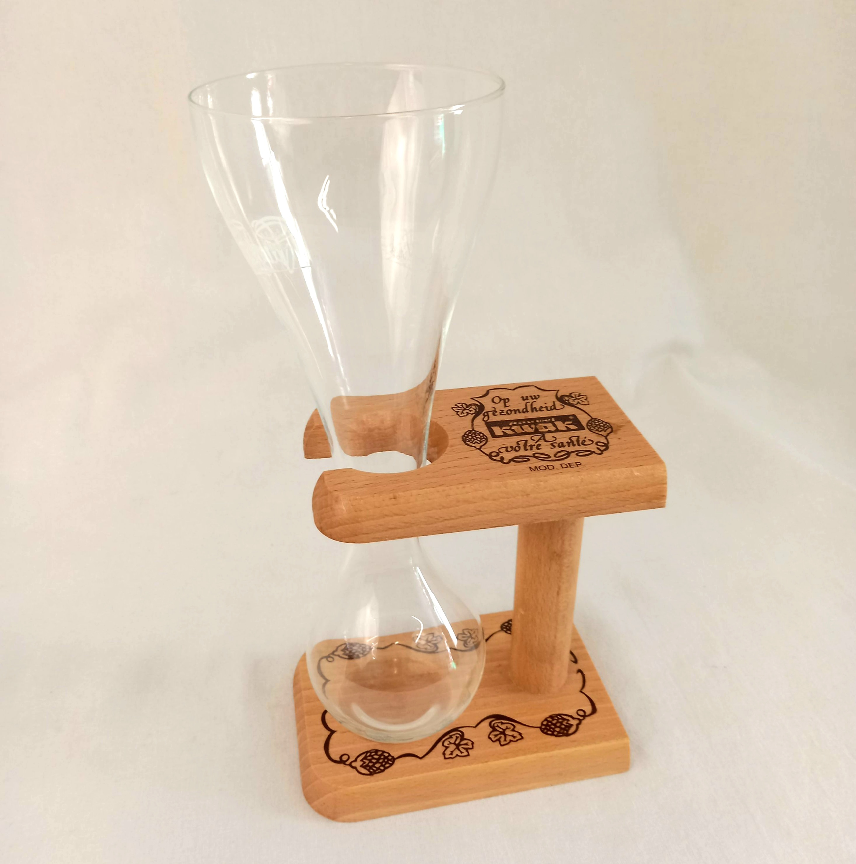 🏠 Authentique verre à bière Pauwel Kwack avec son support en bois pour la maison pas cher et ...