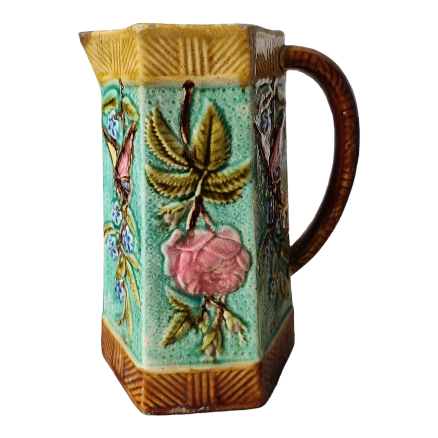 Pichet en barbotine Mouzin Lecat & Co Nimy Lez Mons - Label Emmaüs