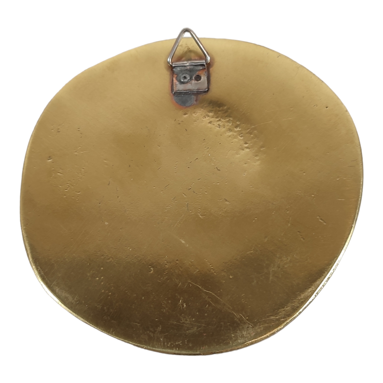 Reproduction en bronze doré d'une drachme antique grecque avec le ...