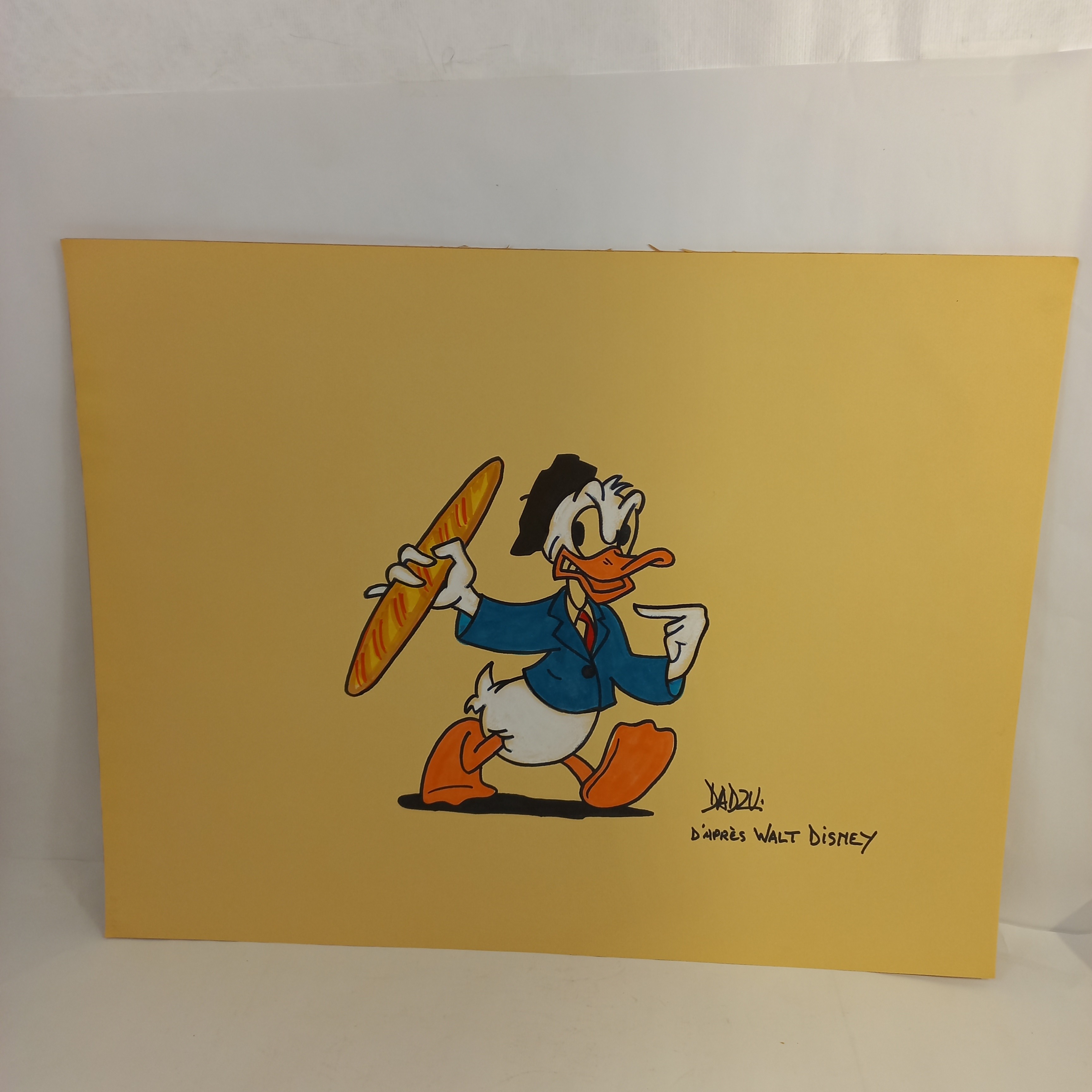 Caricature de Walt Disney signée DADZU - Label Emmaüs