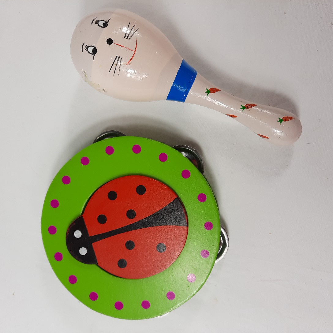 2 mini instruments de musique: maracas et tambourin - Label Emmaüs