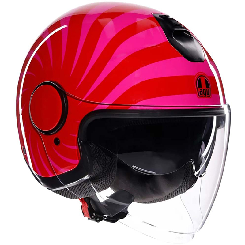 Casque ETERES TROPEA AGV rouge/rose - MAXXESS.FR, Casque jet
