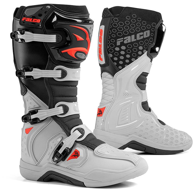 Bottes cross LEVEL 2 FALCO gris/rouge - MAXXESS.FR, Bottes cross
