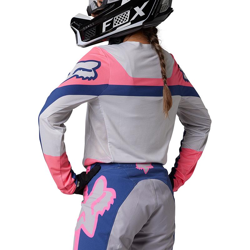 Maillot cross FLEXAIR EFEKT WOMAN FOX gris/rose/violet - MAXXESS.FR, Maillot cross