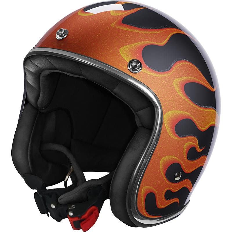Casque QUARTZ FIRE STORMER feu orange/noir - MAXXESS.FR, Casque jet
