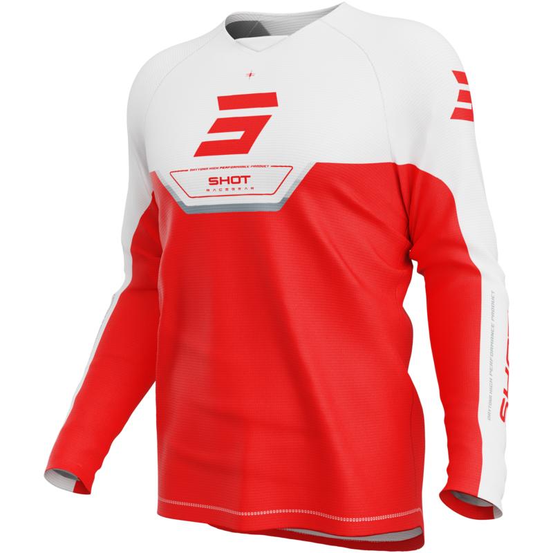Maillot cross DRAW KID DAYTONA SHOT rouge/blanc - MAXXESS.FR, Maillot cross
