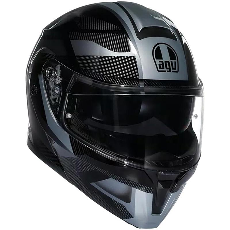 Casque STREETMODULAR LEDRO AGV noir/gris - MAXXESS.FR, Casque modulable