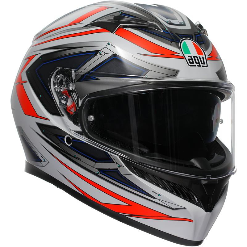 Casque K3 SPACE AGV gris/rouge - MAXXESS.FR, Casque intégral